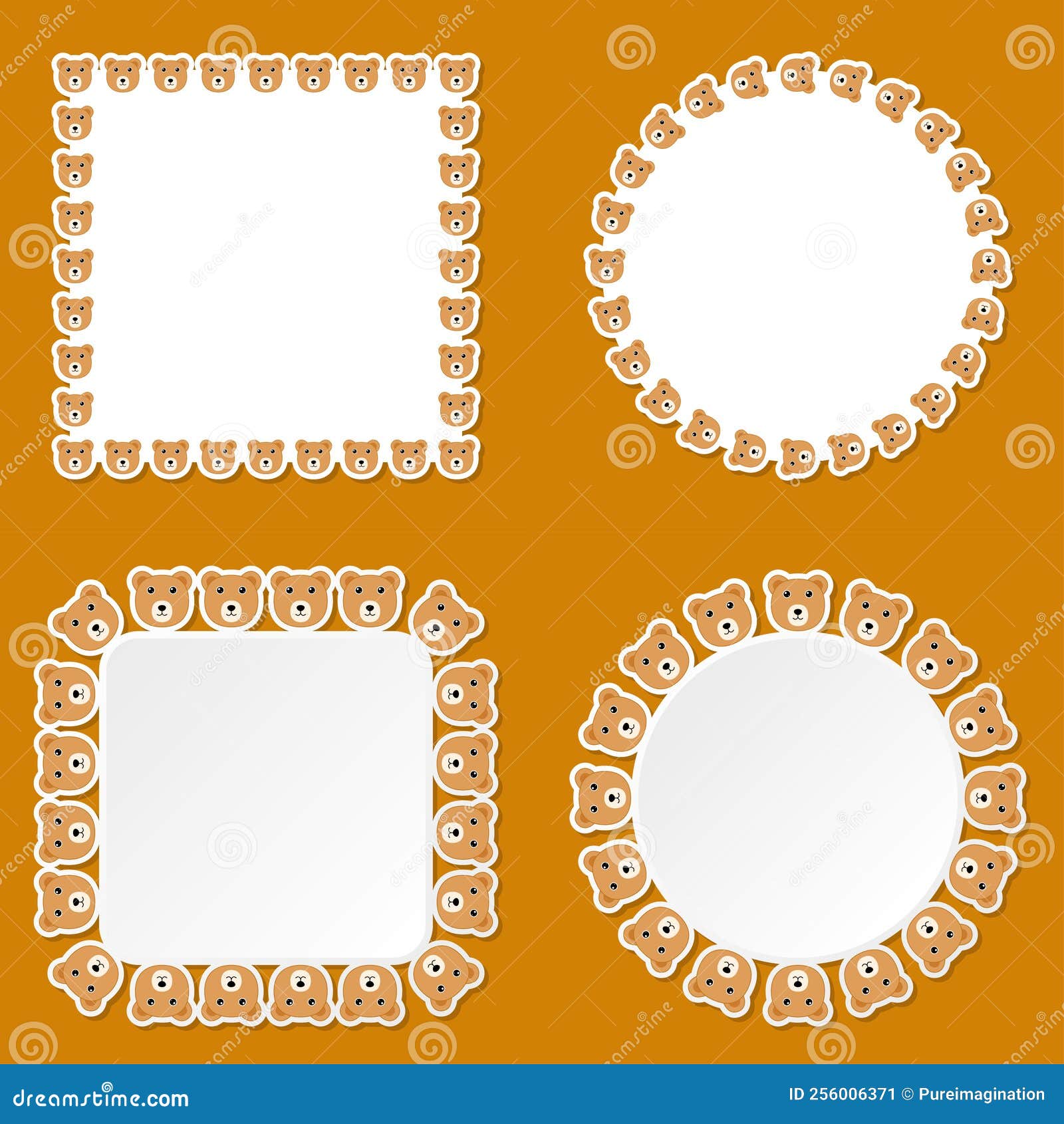 Bear with Frame for Banner, Poster, and Greeting Card Stock Vector ...