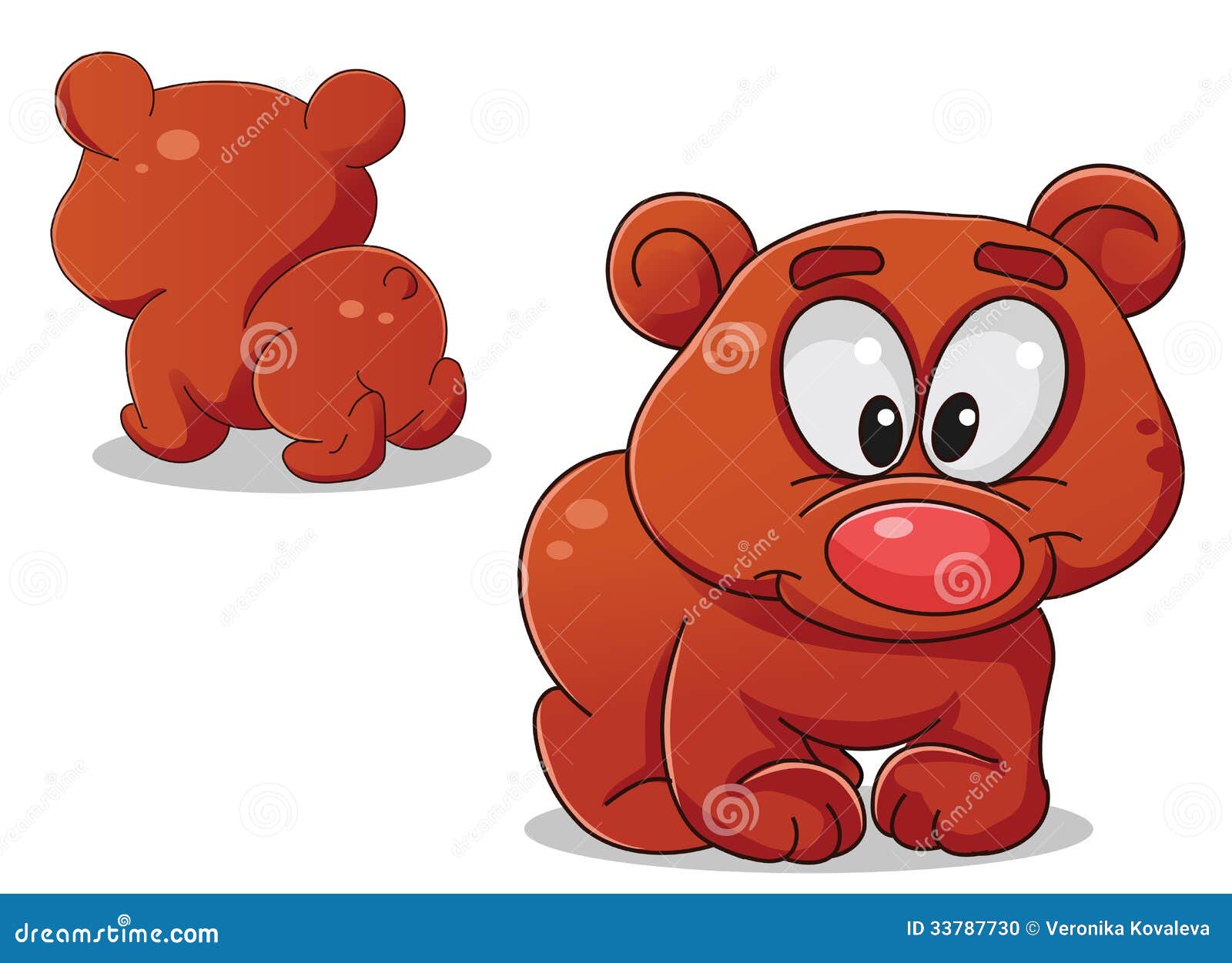 Bear front and back stock vector. Illustration of cartoons - 33787730