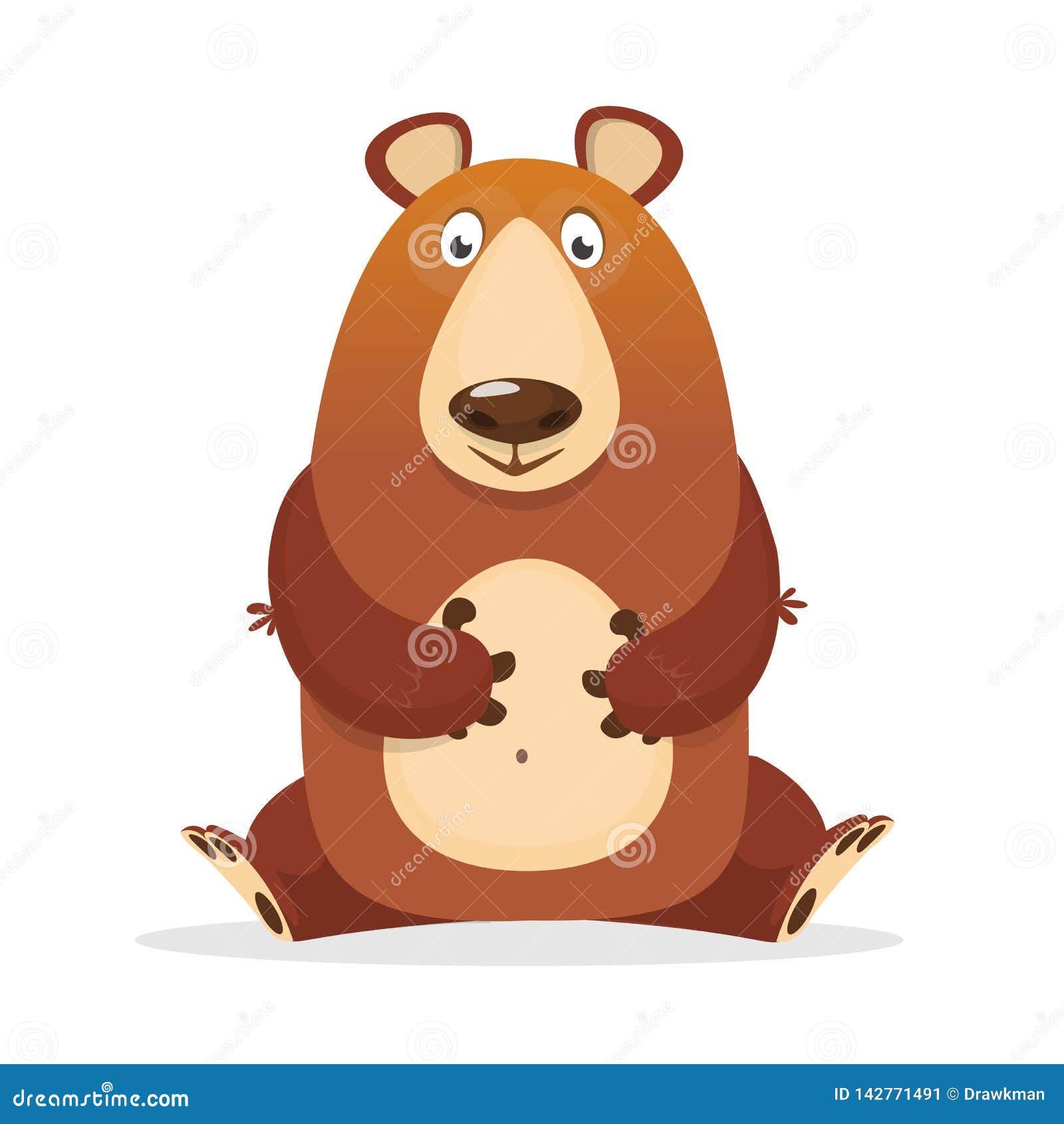 Funny Cartoon Brown Bear. Vector Illustration. Stock Vector ...