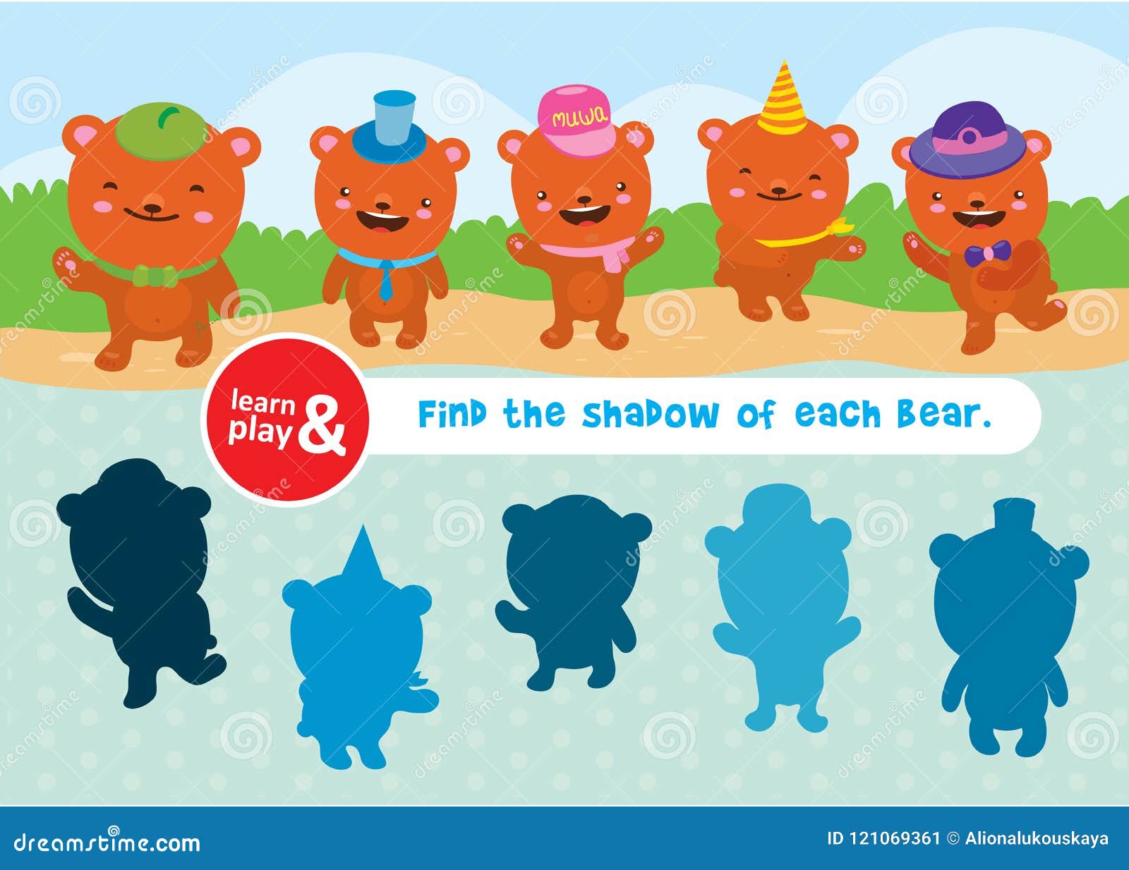 Bear Game. Learn and Play. Task To Find Objects for Training of Logical ...