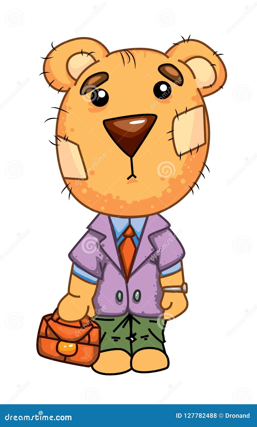Bear goes to work stock vector. Illustration of business - 127782488