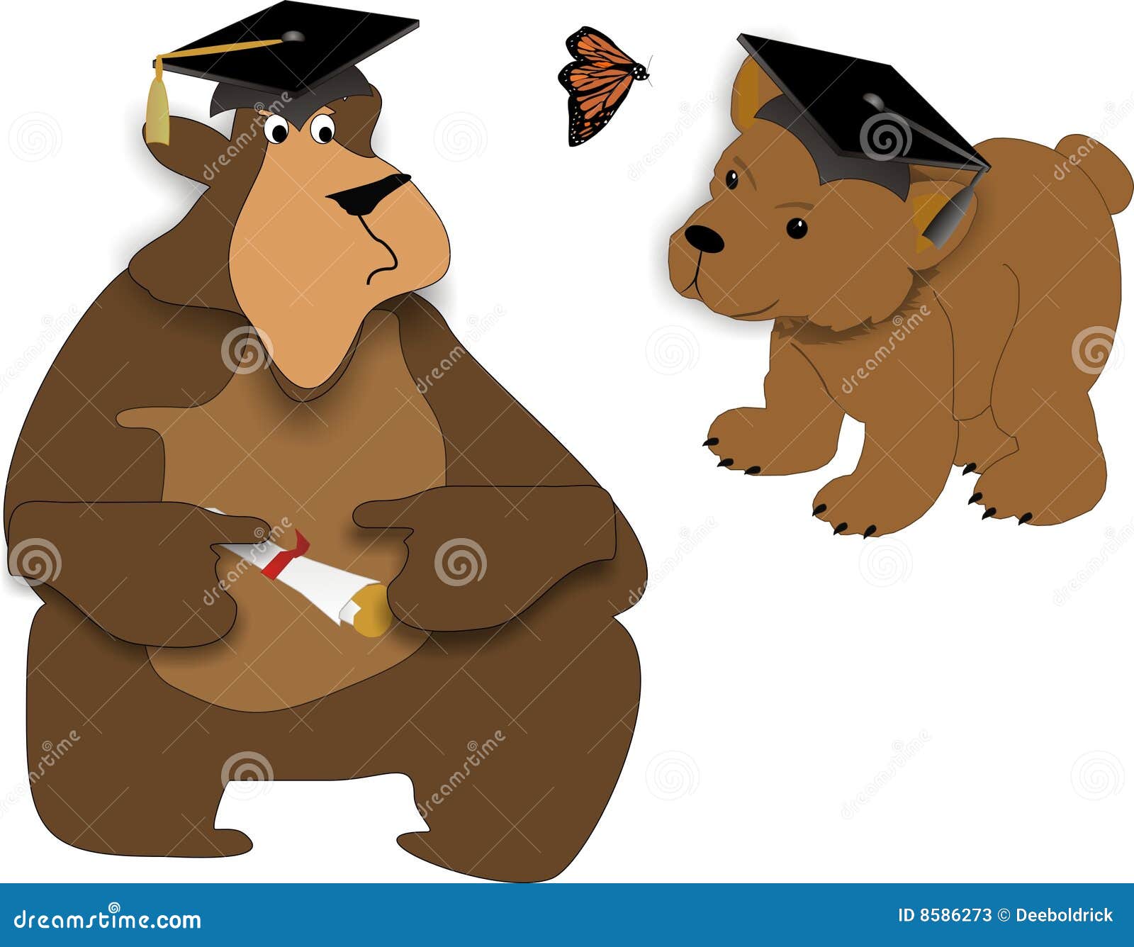 Bear Graduates stock vector. Illustration of clip, butterfly - 8586273