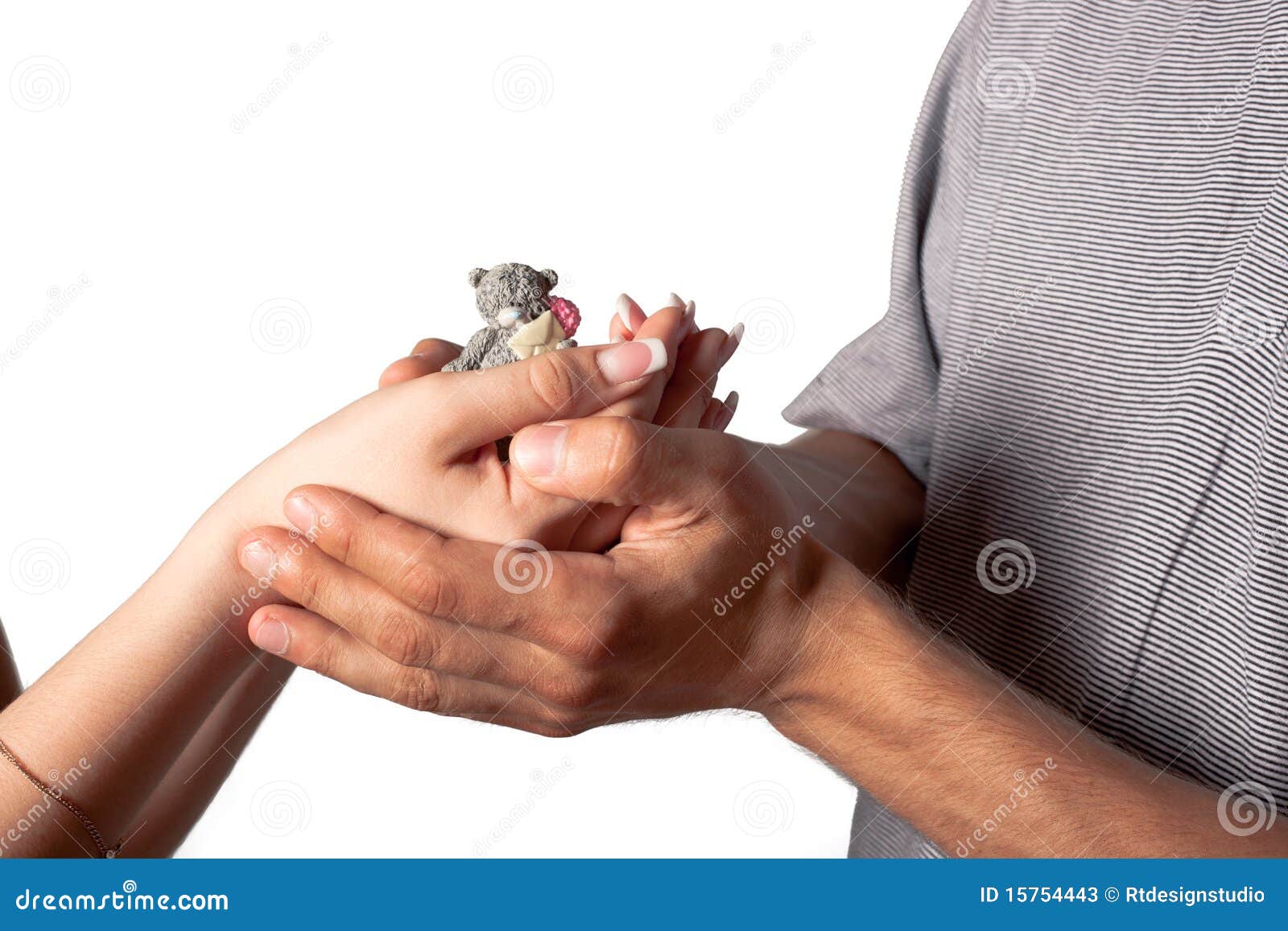 Bear in hands stock image. Image of cheerful, woman, hand - 15754443