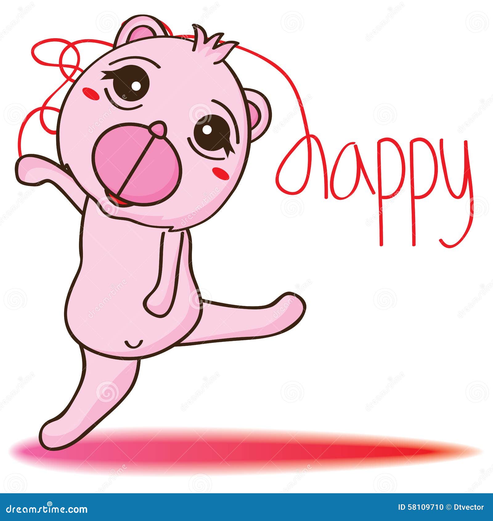 Bear happy dance stock vector. Illustration of clipart - 58109710