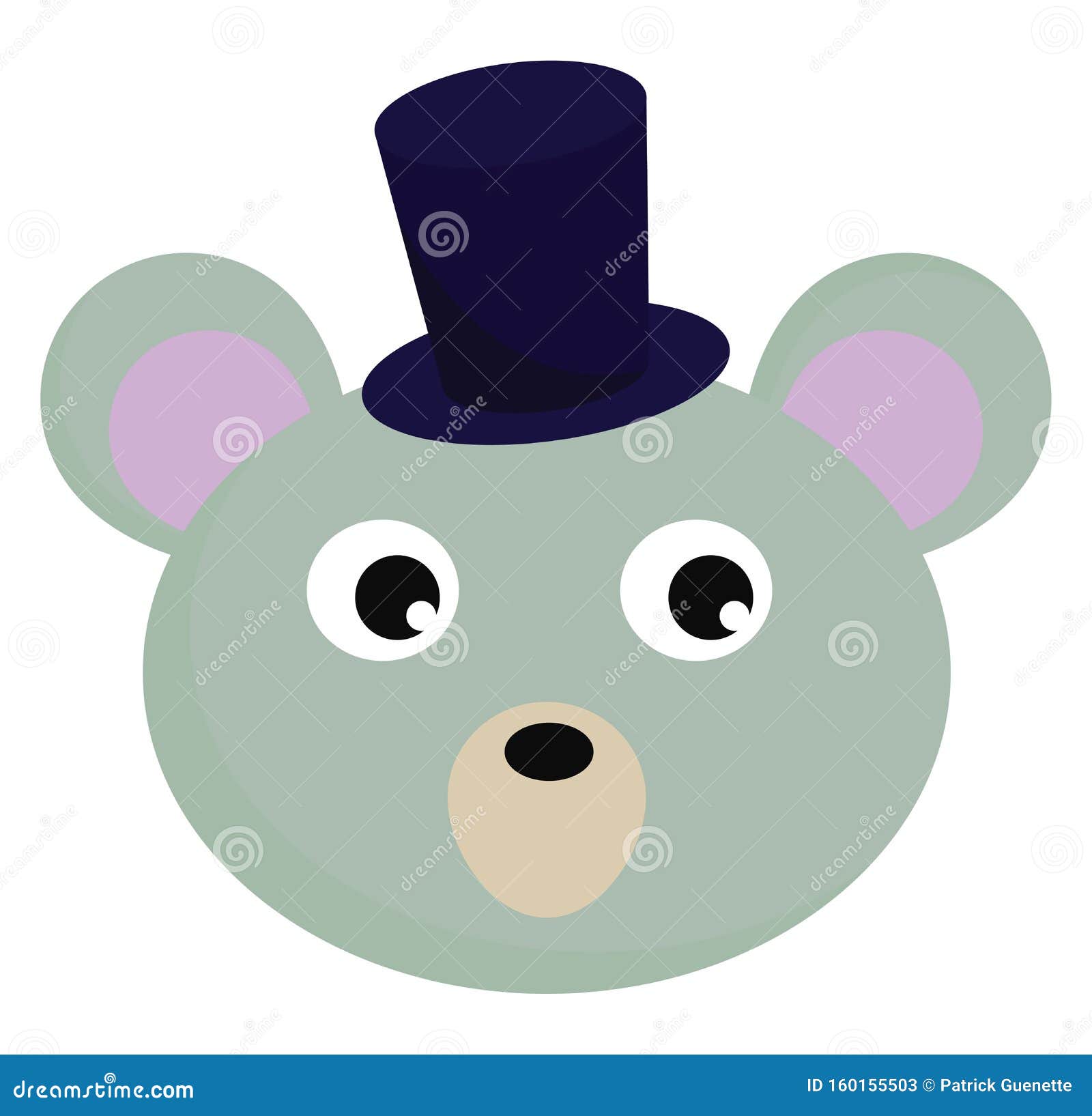 Bear with Hat Vector or Color Illustration Stock Vector - Illustration ...