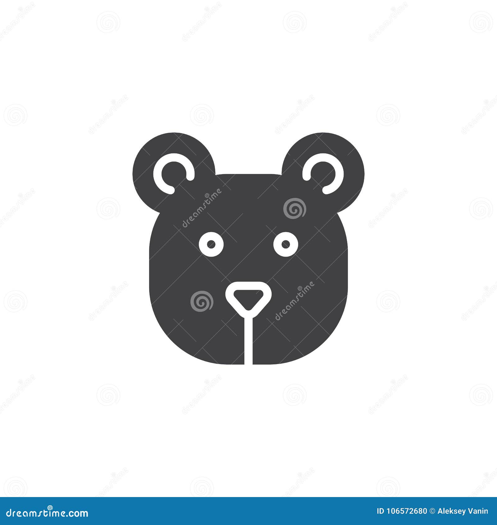 Bear head icon vector stock vector. Illustration of beast - 106572680