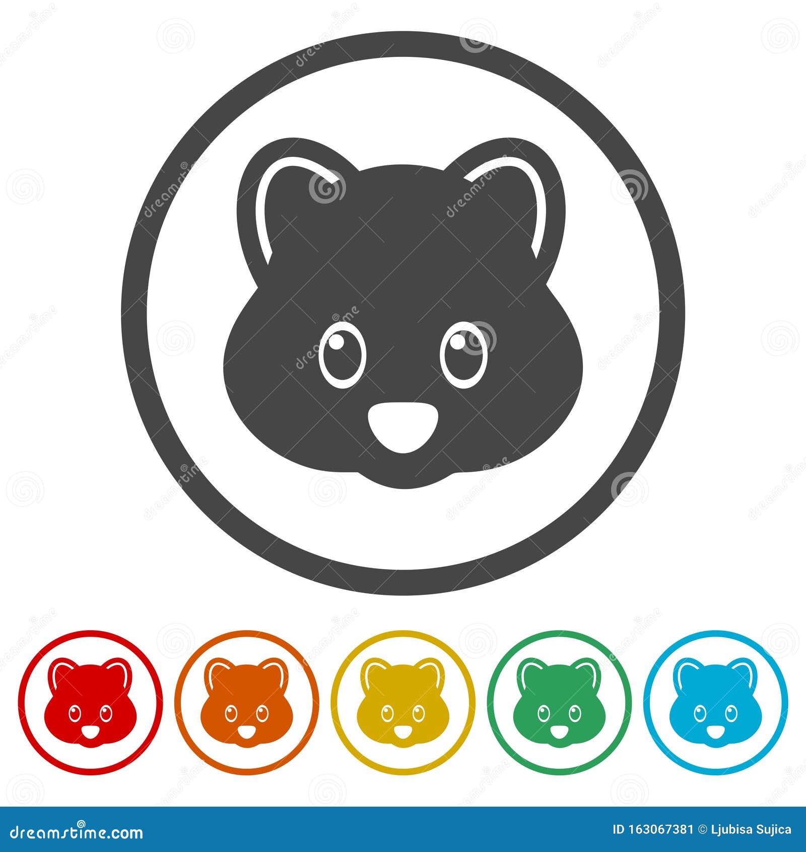 Bear Head Icons Set - Illustration Stock Illustration - Illustration of ...