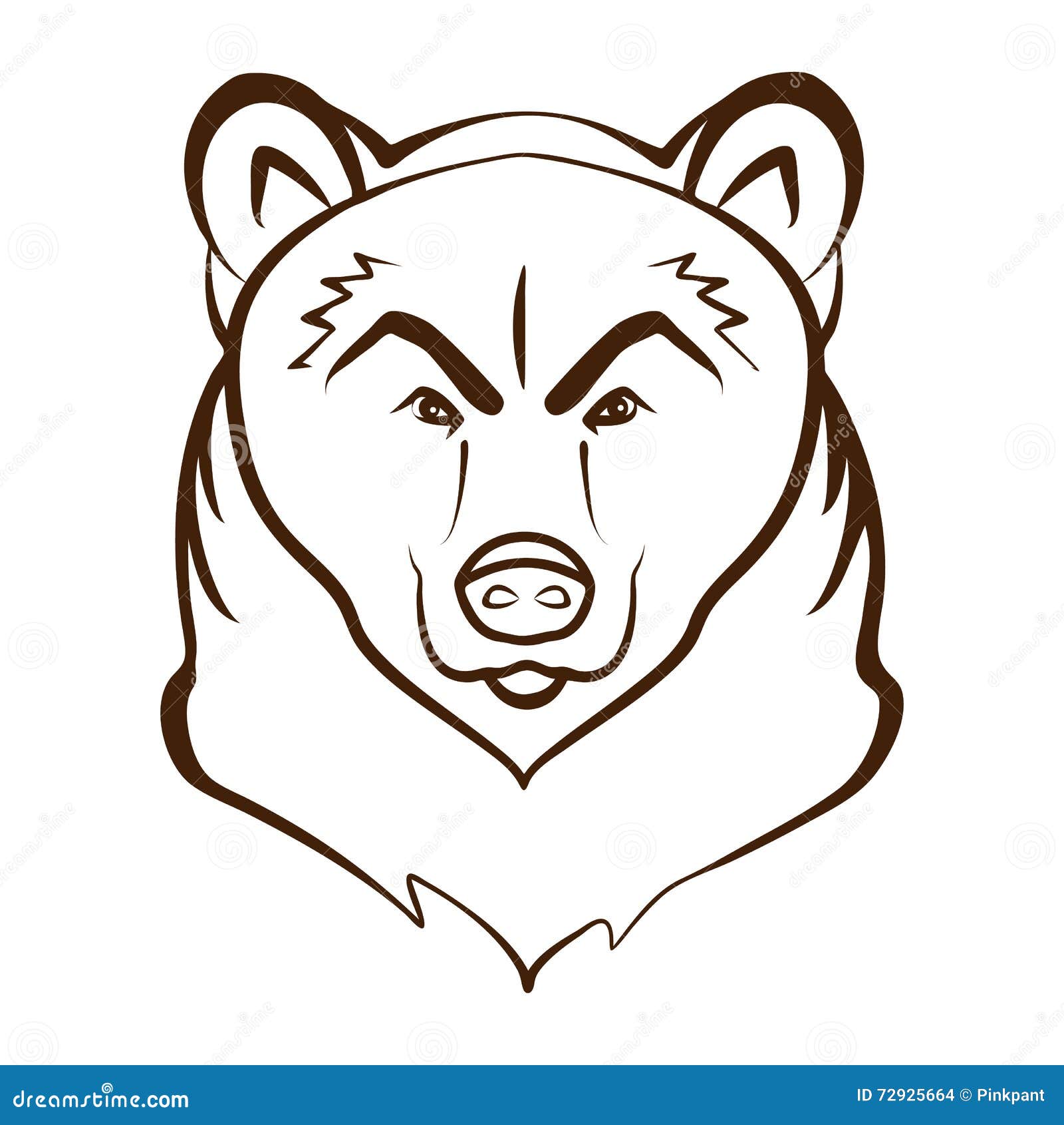 Bear Head Logo Mascot Emblem. Designed Using Outline Graphic Vector ...