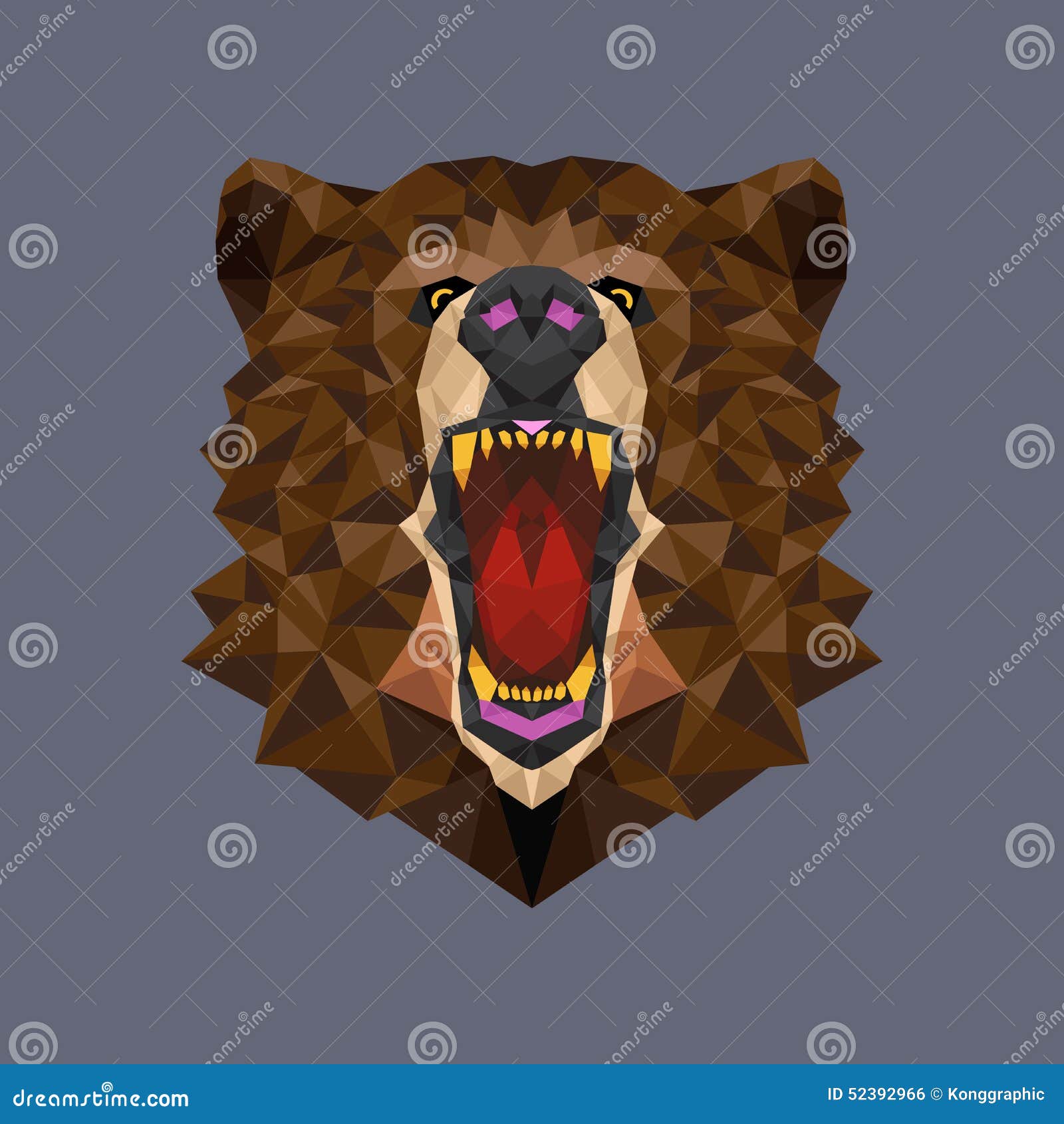 Bear Head Polygon Geometric, Vector Illustration Stock Vector ...