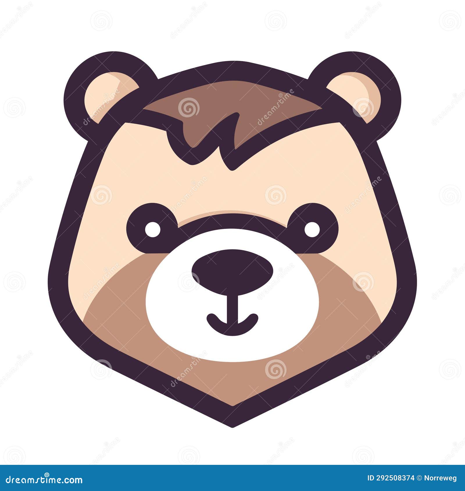 Bear Head Simple Vector Illustration Stock Illustration - Illustration ...