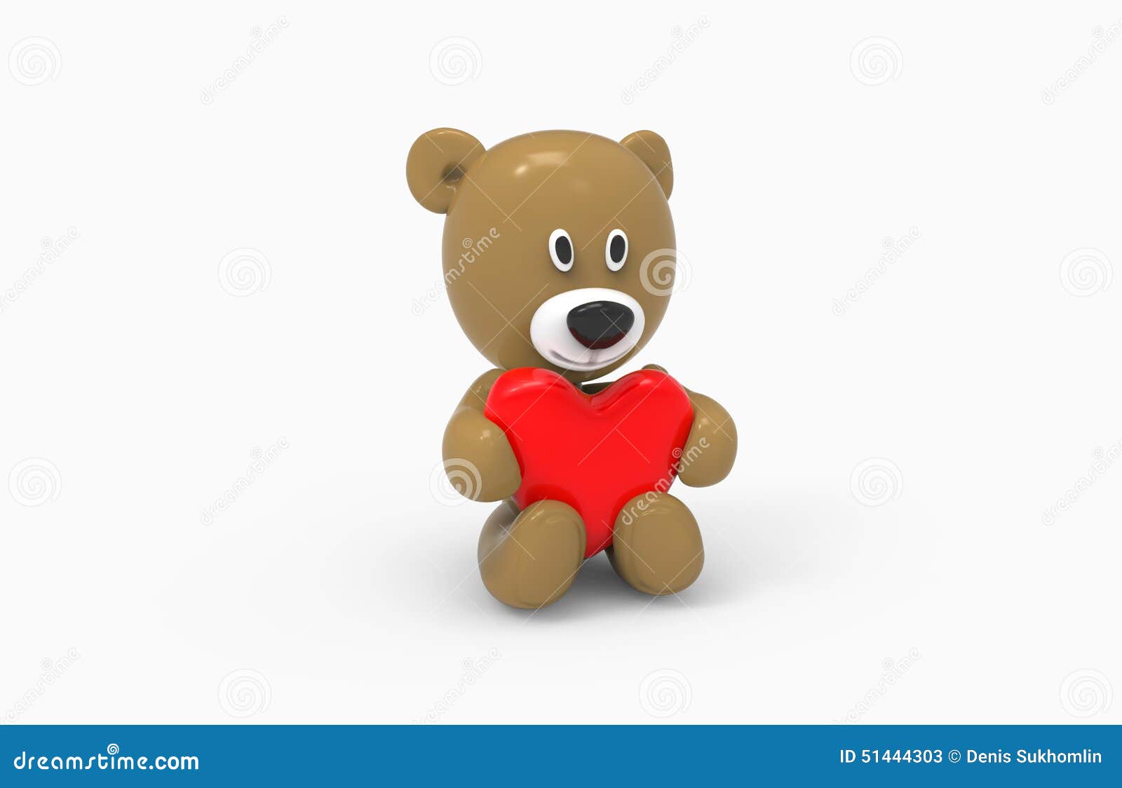 Bear and heart stock illustration. Illustration of cartoon - 51444303