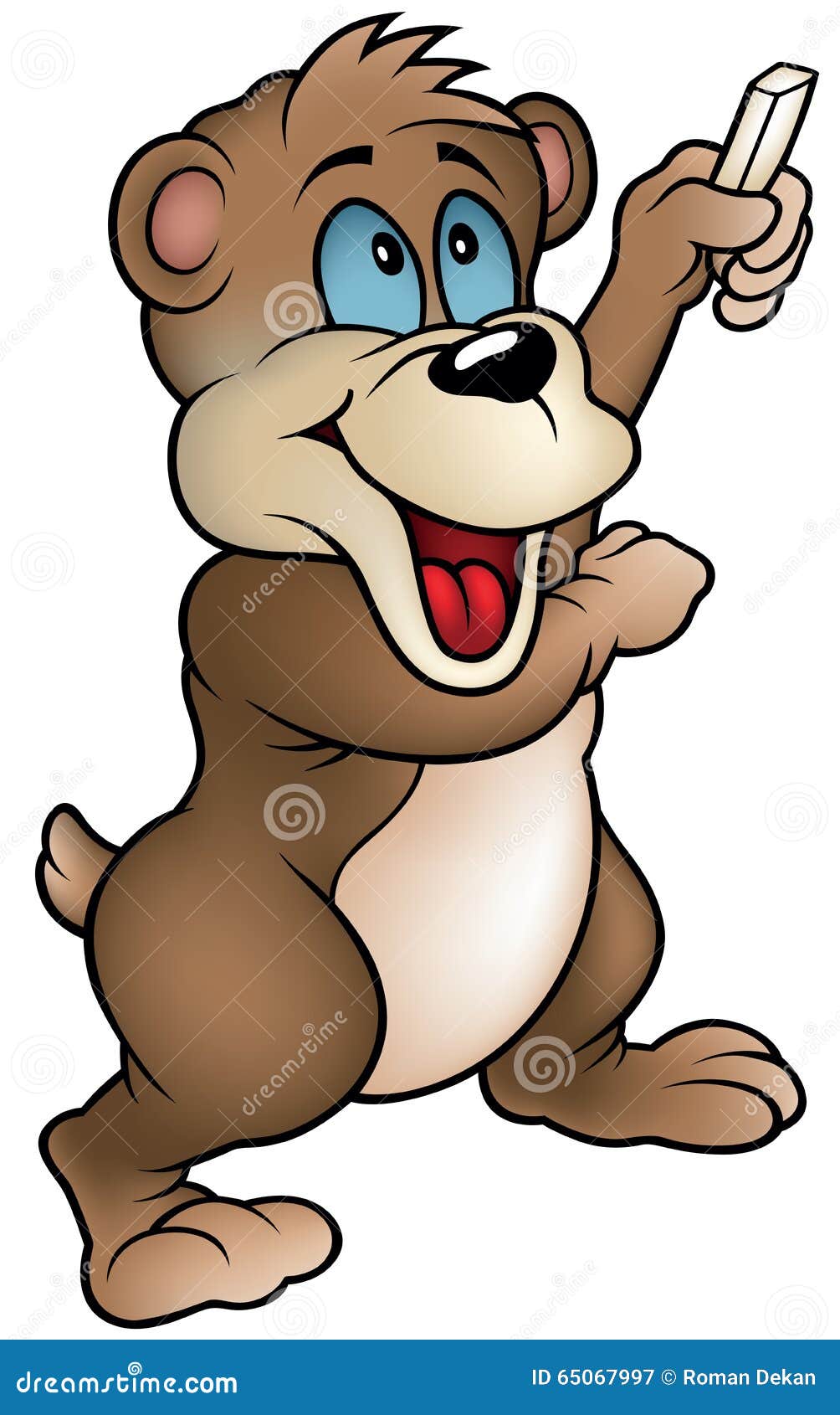 Bear Holding Chalk stock vector. Illustration of chalk - 65067997