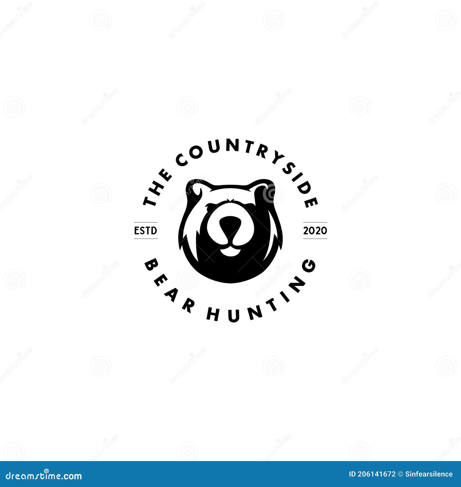 Bear Hunting Logo Vector Illustration Stock Vector - Illustration of ...