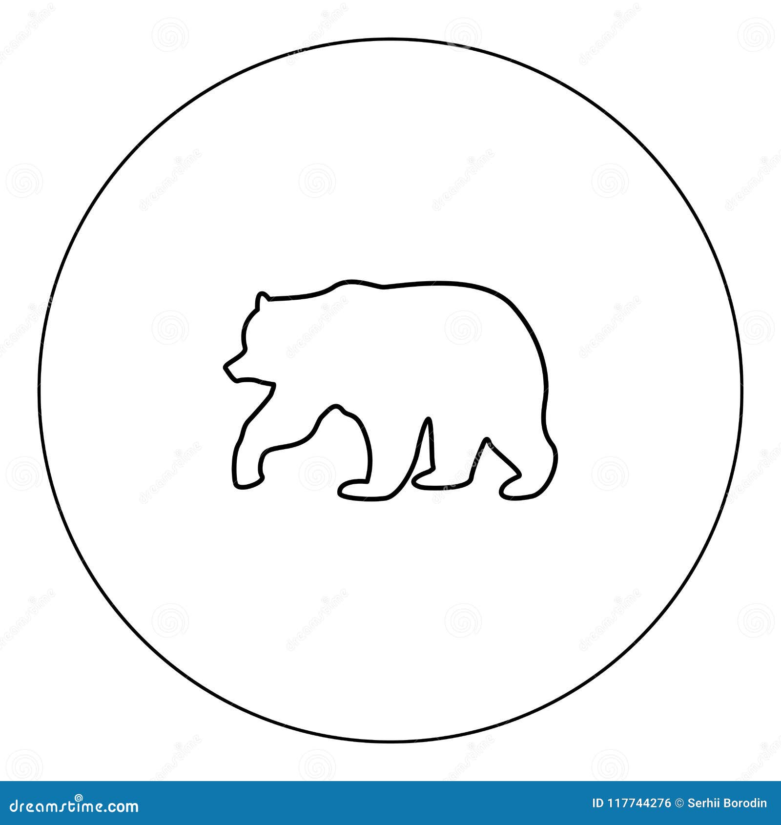 Bear Icon Black Color in Circle Vector Illustration Isolated Stock ...