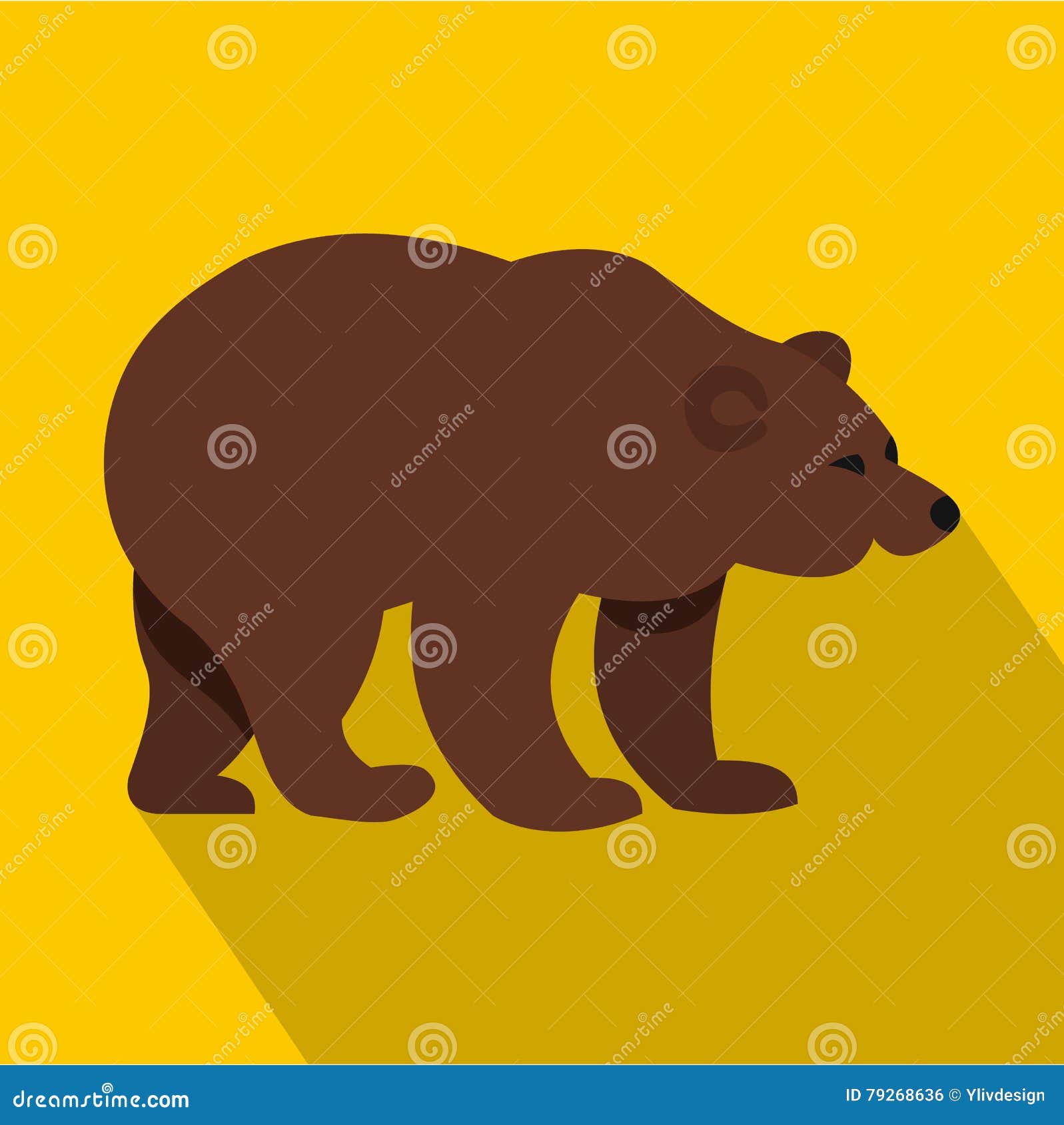 Bear icon, flat style stock vector. Illustration of large - 79268636
