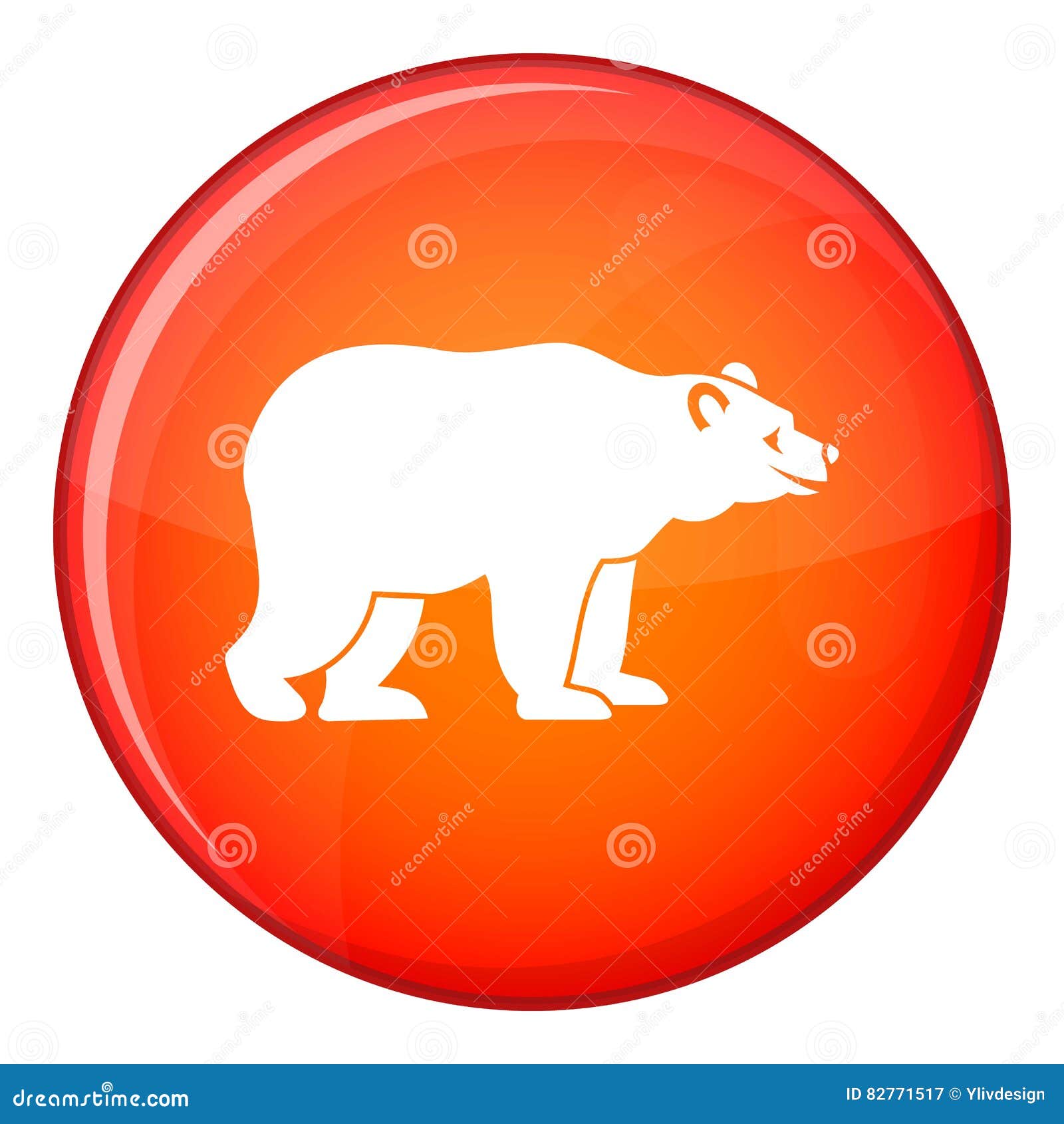 Bear icon, flat style stock vector. Illustration of abstract - 82771517