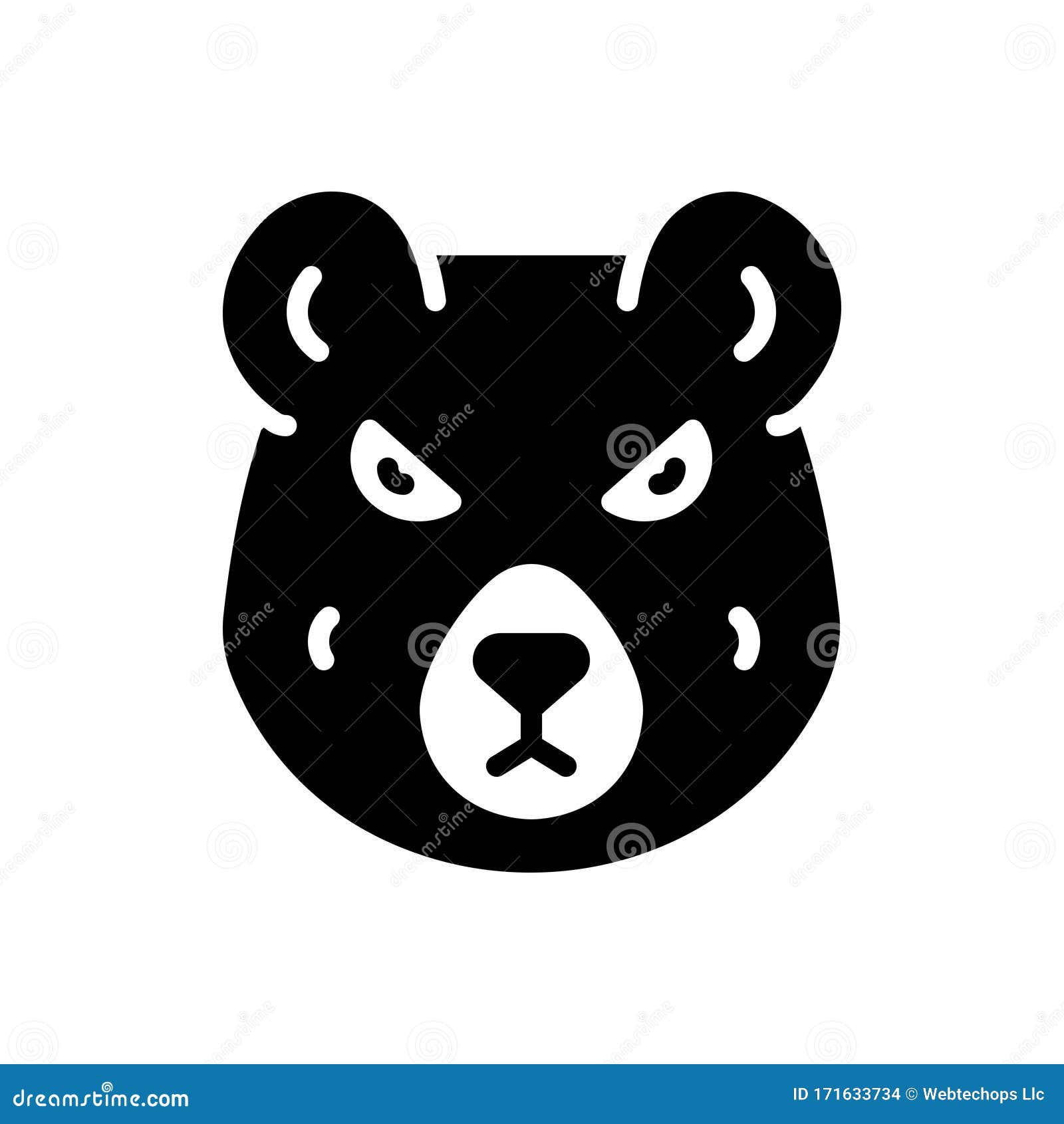Black Solid Icon for Bear, Omnivores Animal and Grizzly Stock Vector ...