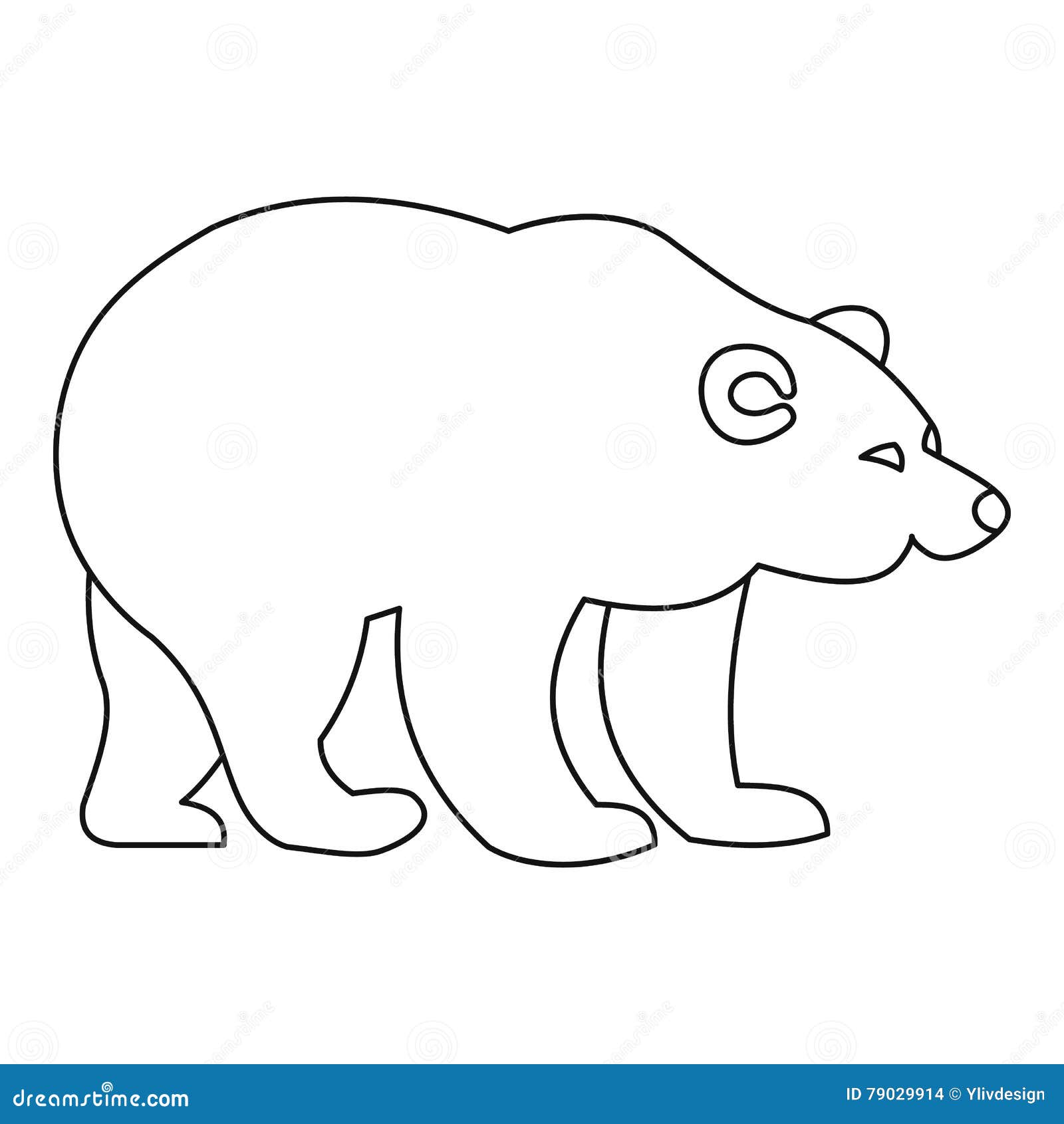 Bear icon, outline style stock vector. Illustration of large - 79029914