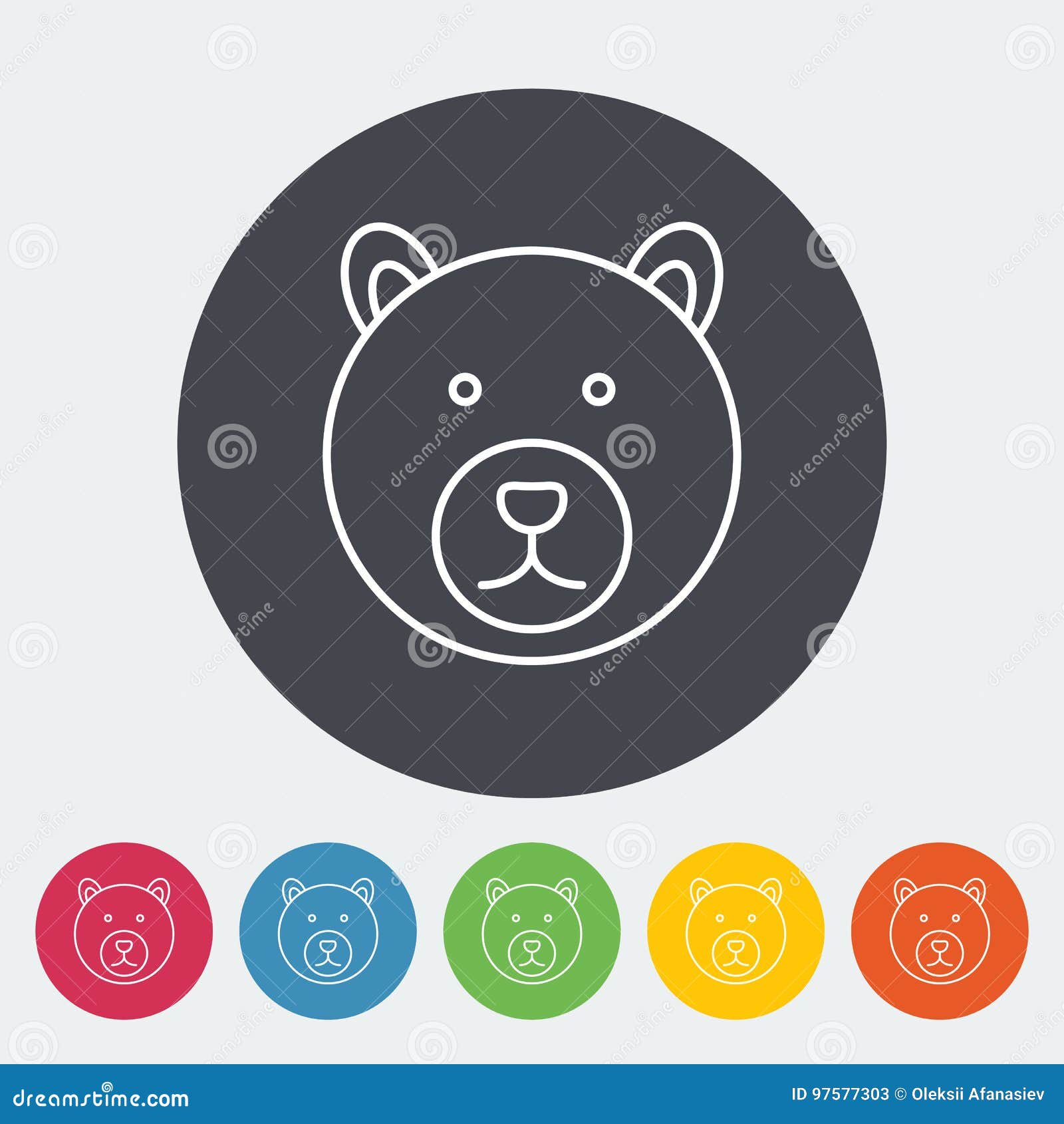 Bear icon stock vector. Illustration of sitting, symbol - 97577303