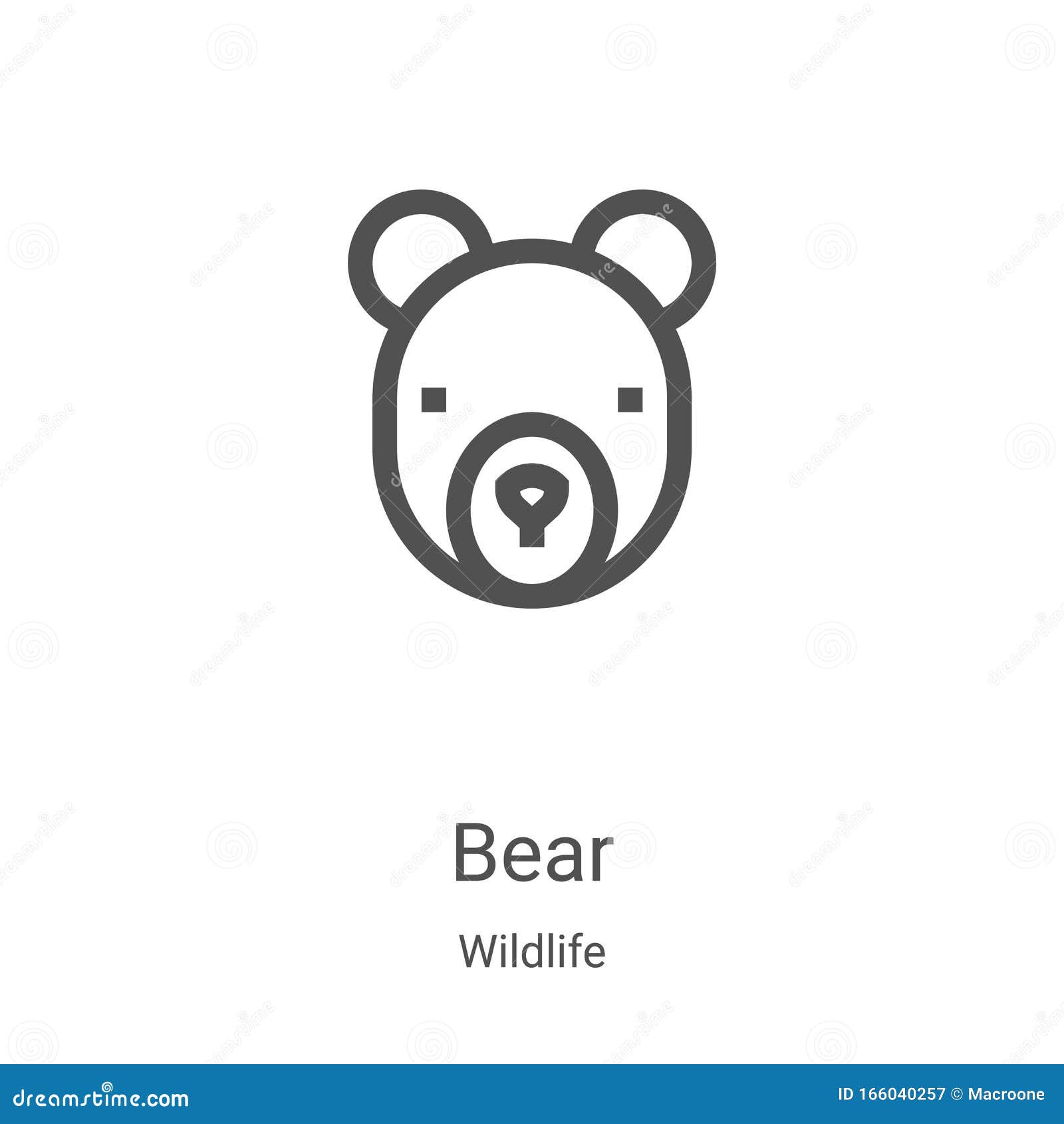 Bear Icon Vector from Wildlife Collection. Thin Line Bear Outline Icon ...