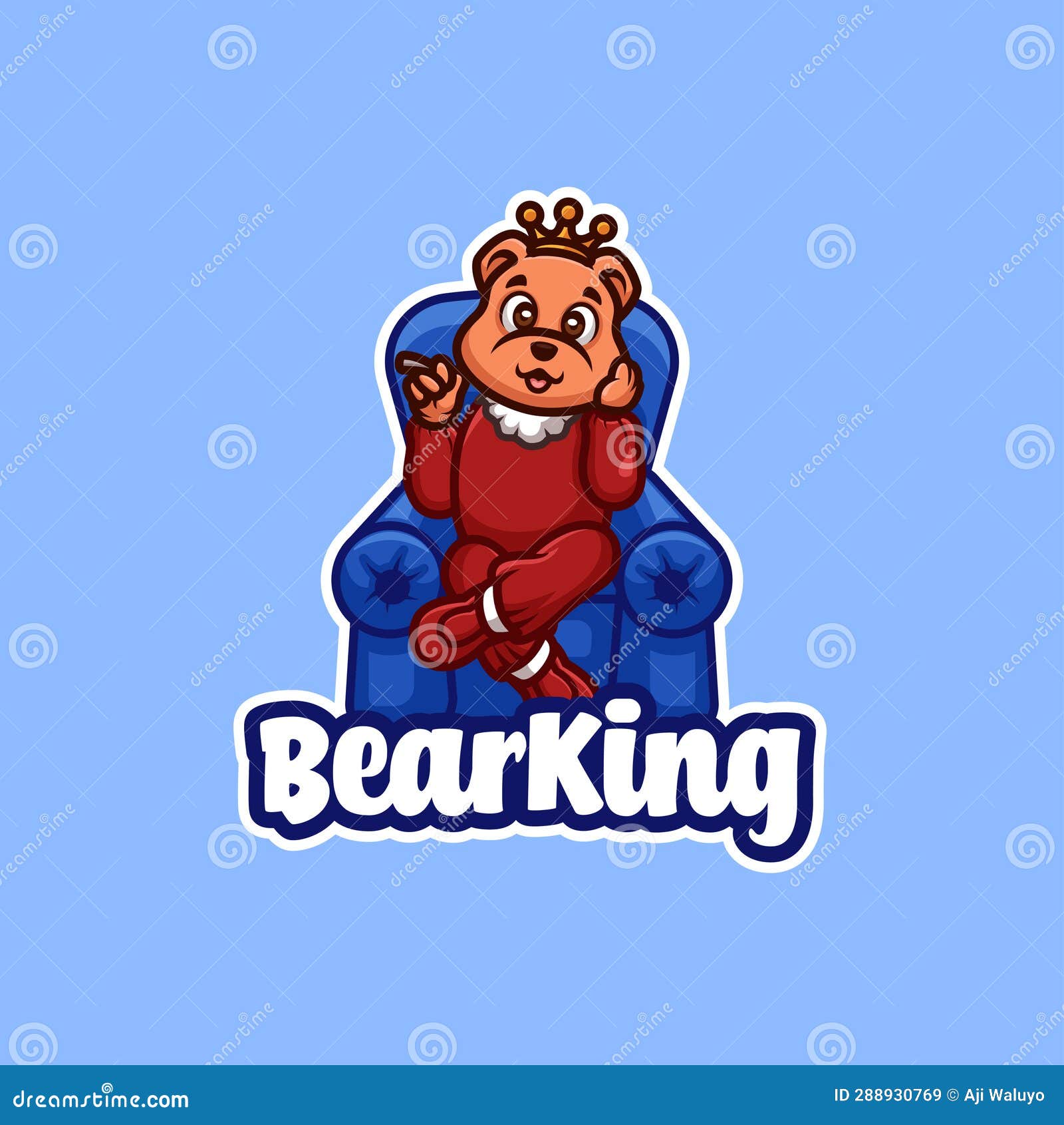 Bear King Cartoon Mascot Logo Stock Illustration - Illustration of wild ...