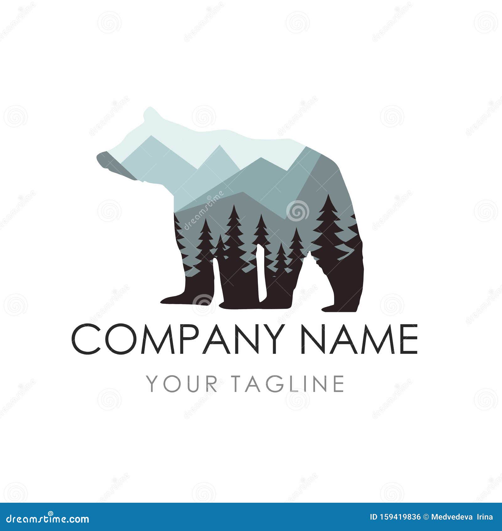 Bear Label Logo Design Template. Design Elements For Logo, Label ...