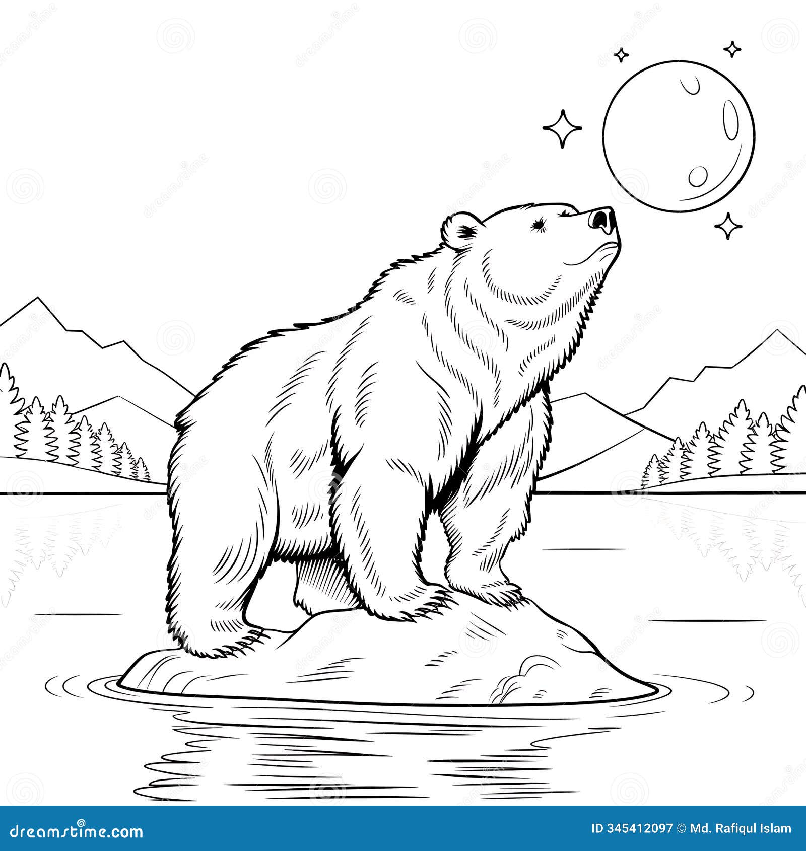 Bear Line Art Design Illustration Animal and Nature Stock Illustration ...