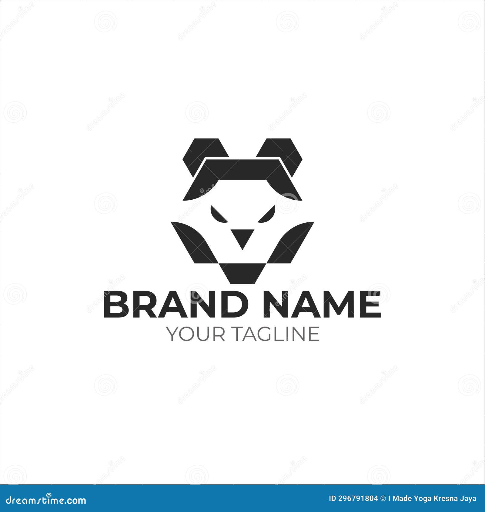 Simple Minimalist and Modern Bear Shape Logo Stock Vector ...
