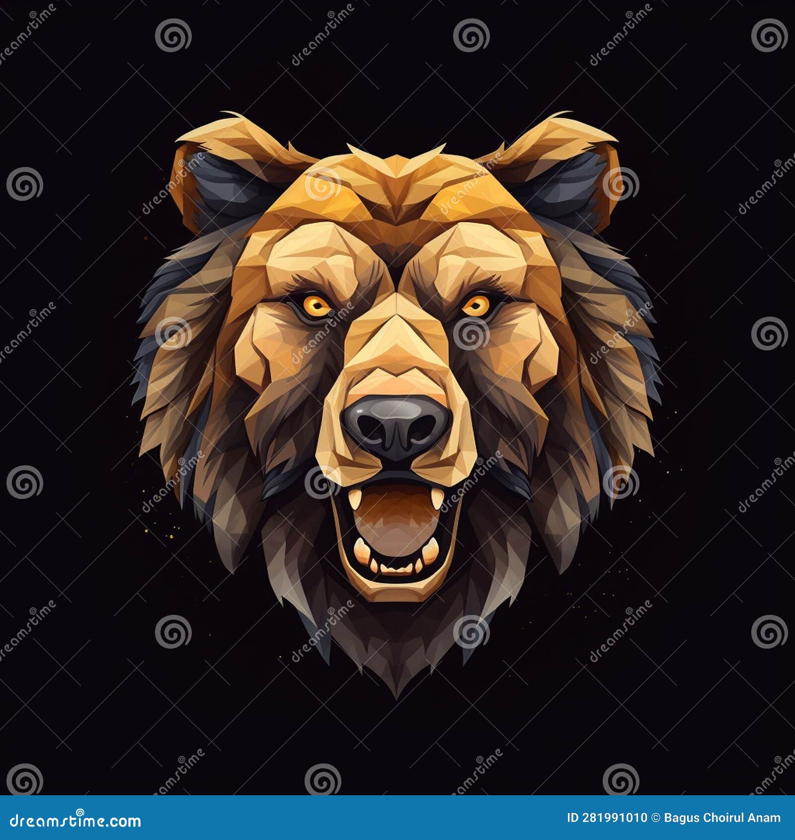 The Bear Logo in 2D Digital Illustration Stock Illustration ...