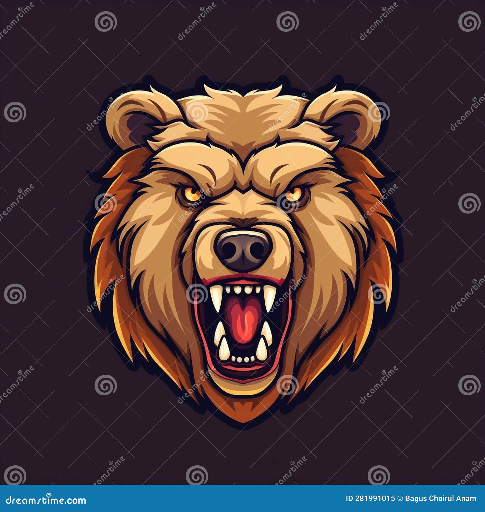 The Bear Logo in 2D Digital Illustration Stock Illustration ...