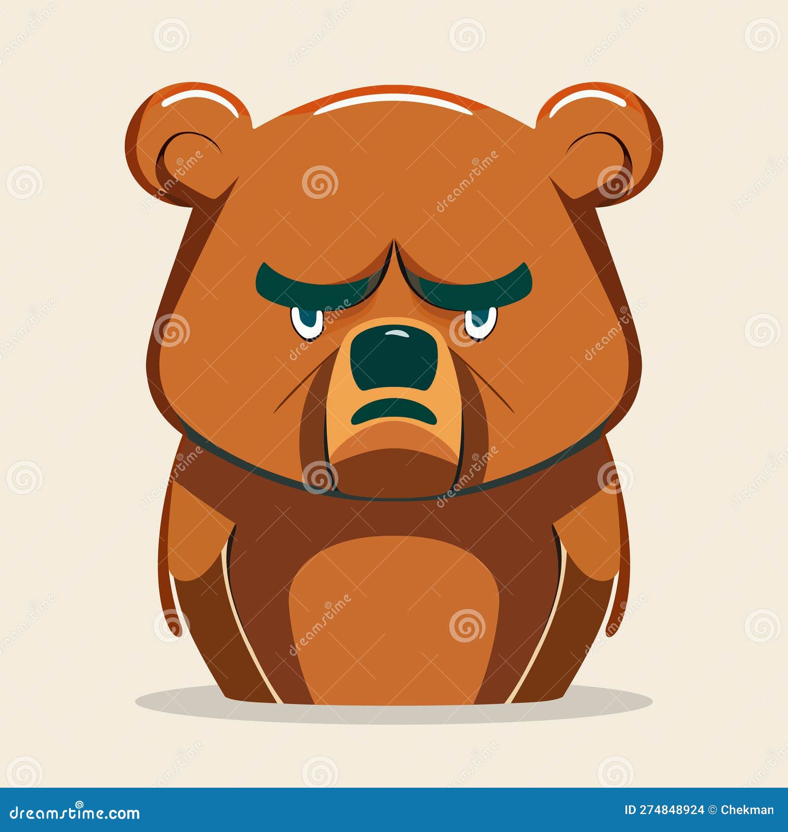 Bear Logo Design. Cartoon Sad Bear Isolated Stock Vector - Illustration ...