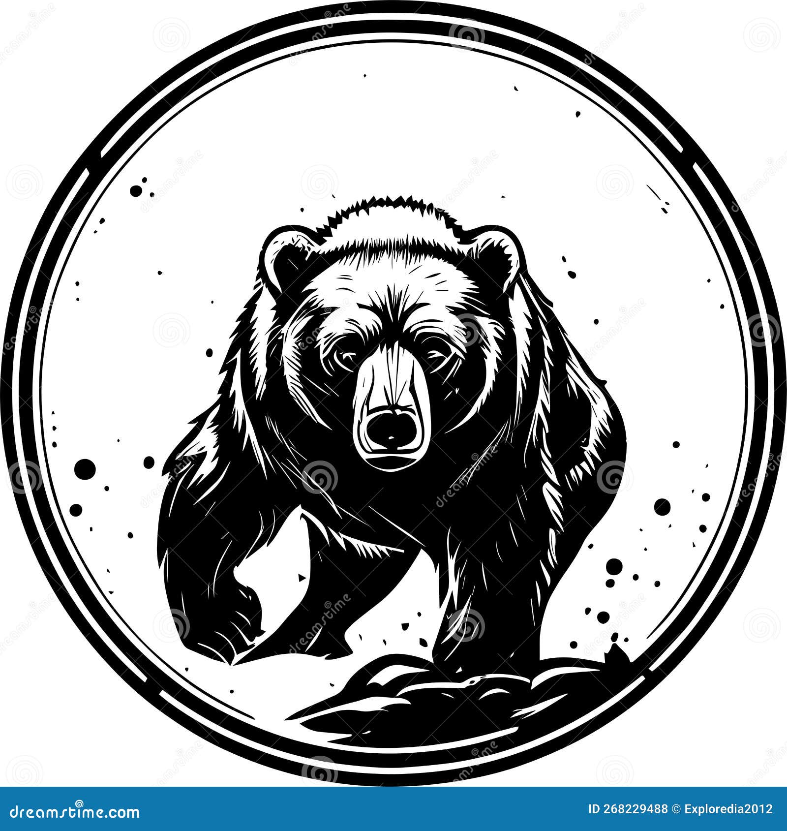 Bear Logo Design in a Circle Stock Vector - Illustration of circle ...