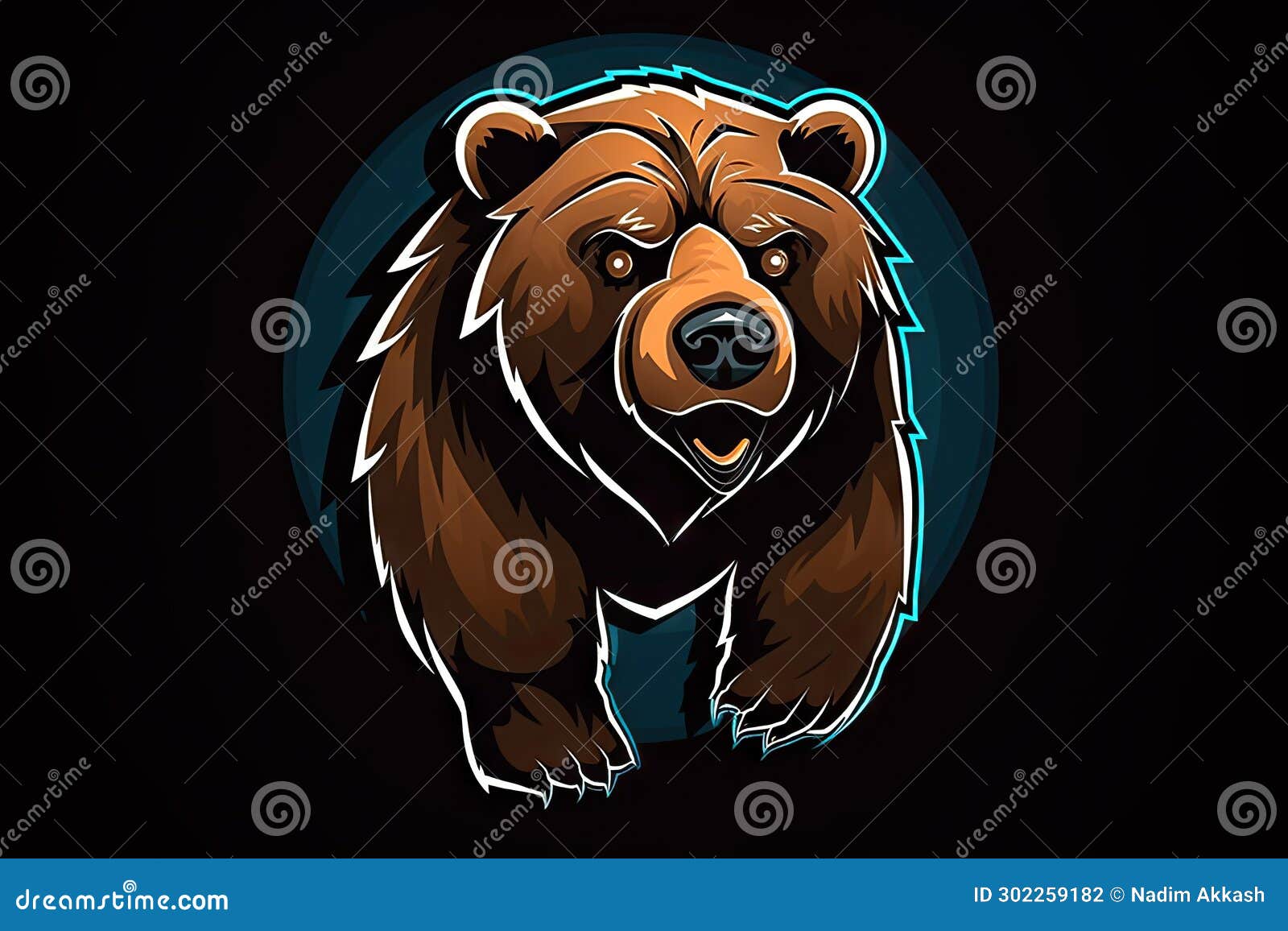 Bear Logo Design Gaming, Gaming Logos Generative Art Stock Illustration - Illustration of ...