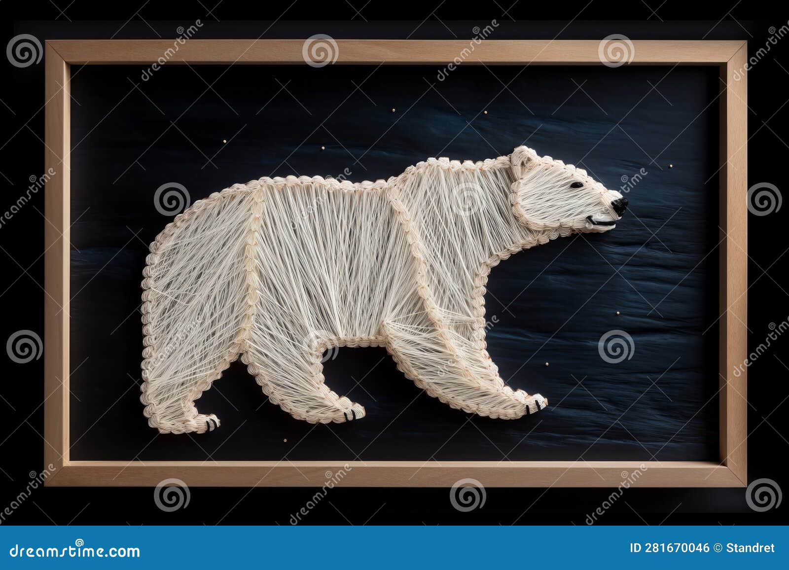 Bear that is Made of Threads is Framed. Beautiful Illustration Picture ...