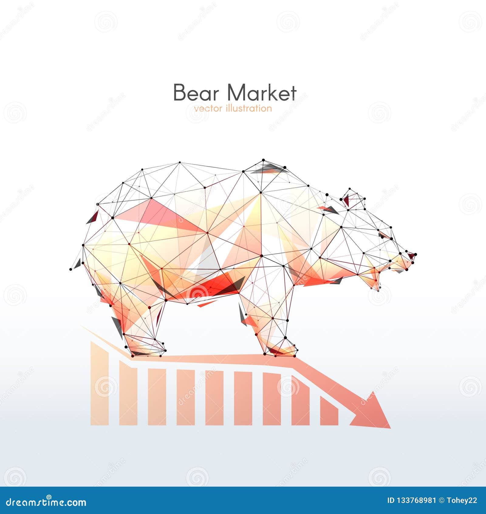 Bear market. Low poly stock vector. Illustration of abstract - 133768981