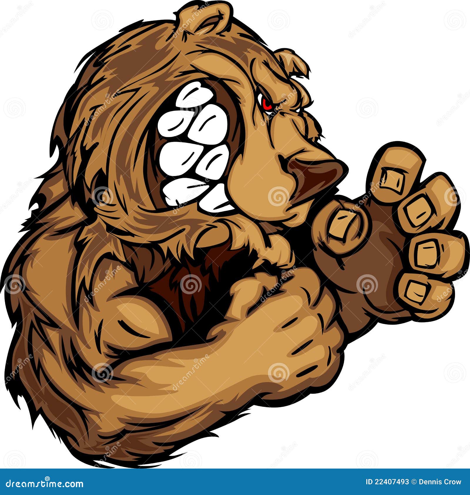 Bear Mascot with Fighting Hands Graphic Image Stock Vector ...