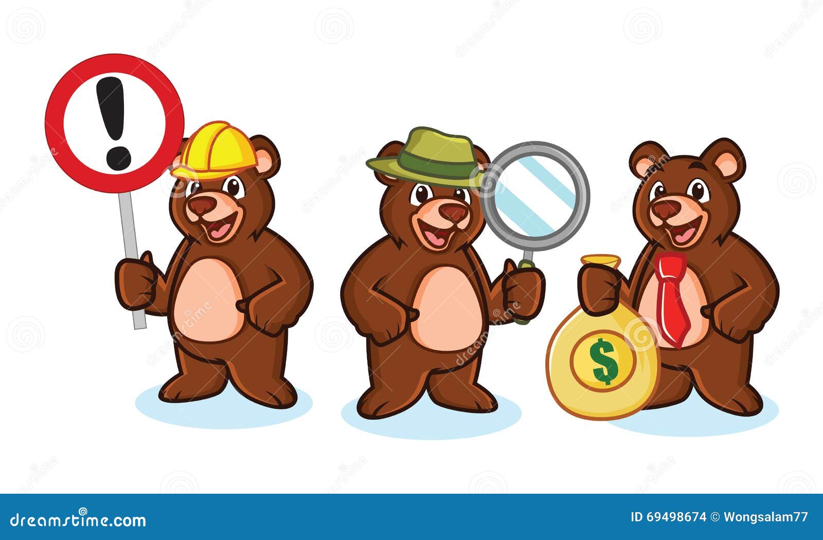 Bear Mascot Vector with Money Stock Vector - Illustration of cartoon ...