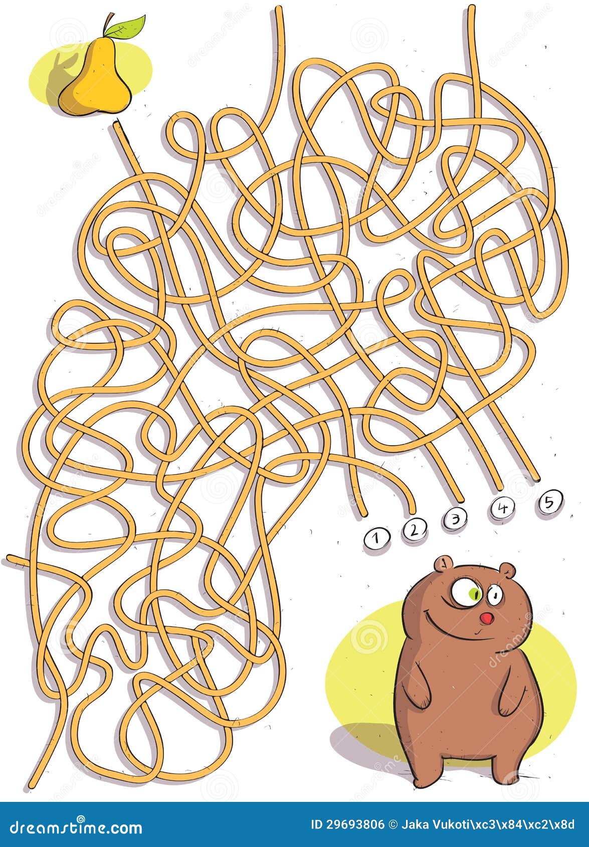 Bear Maze Game stock vector. Illustration of brown, pathfinder - 29693806