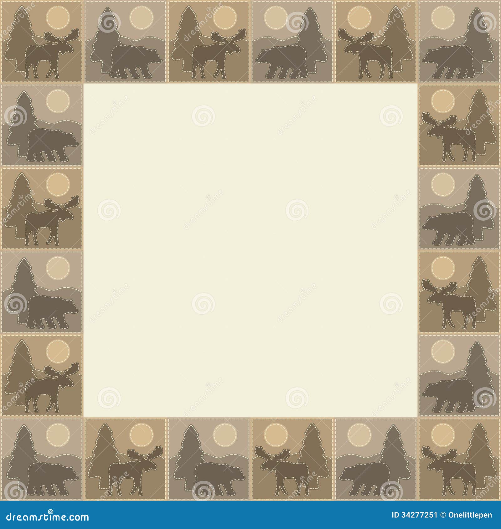 Bear and Moose Square Frame Stock Vector - Illustration of frame ...