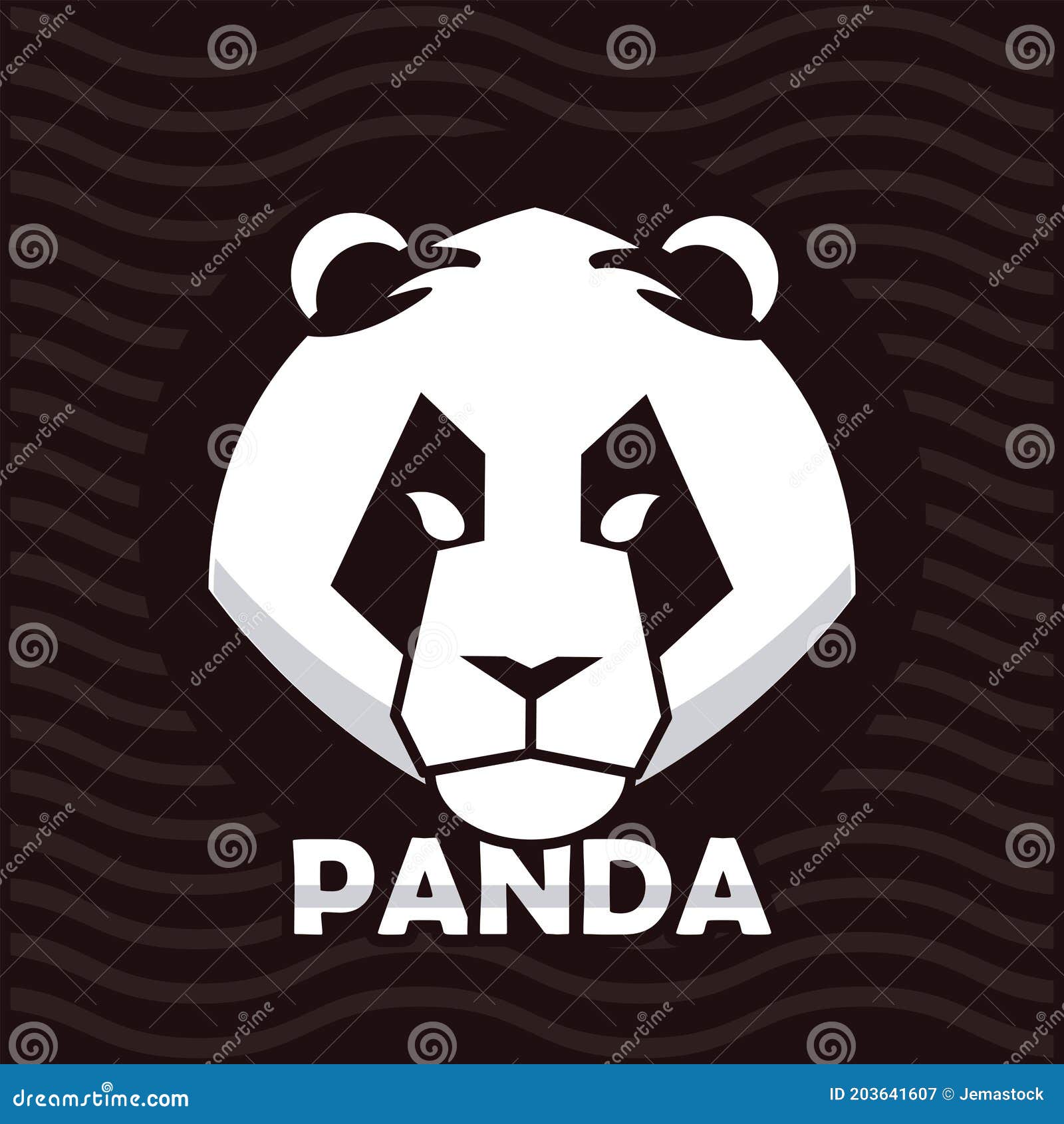 Bear Panda Head Animal Emblem Icon and Lettering Stock Vector ...