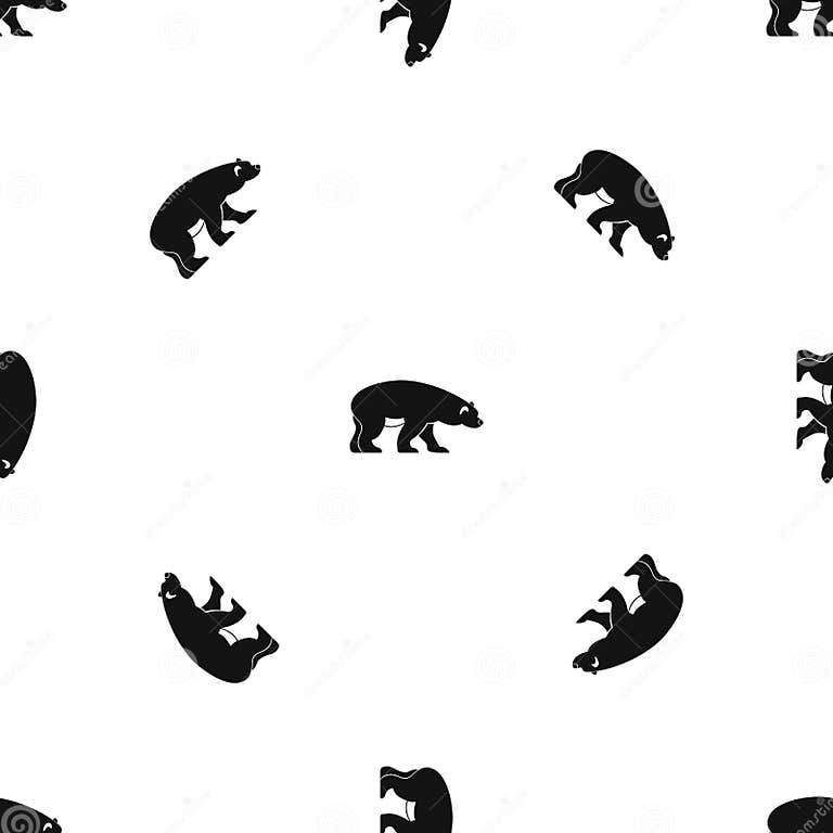 Bear Pattern Seamless Black Stock Vector - Illustration of repeating ...