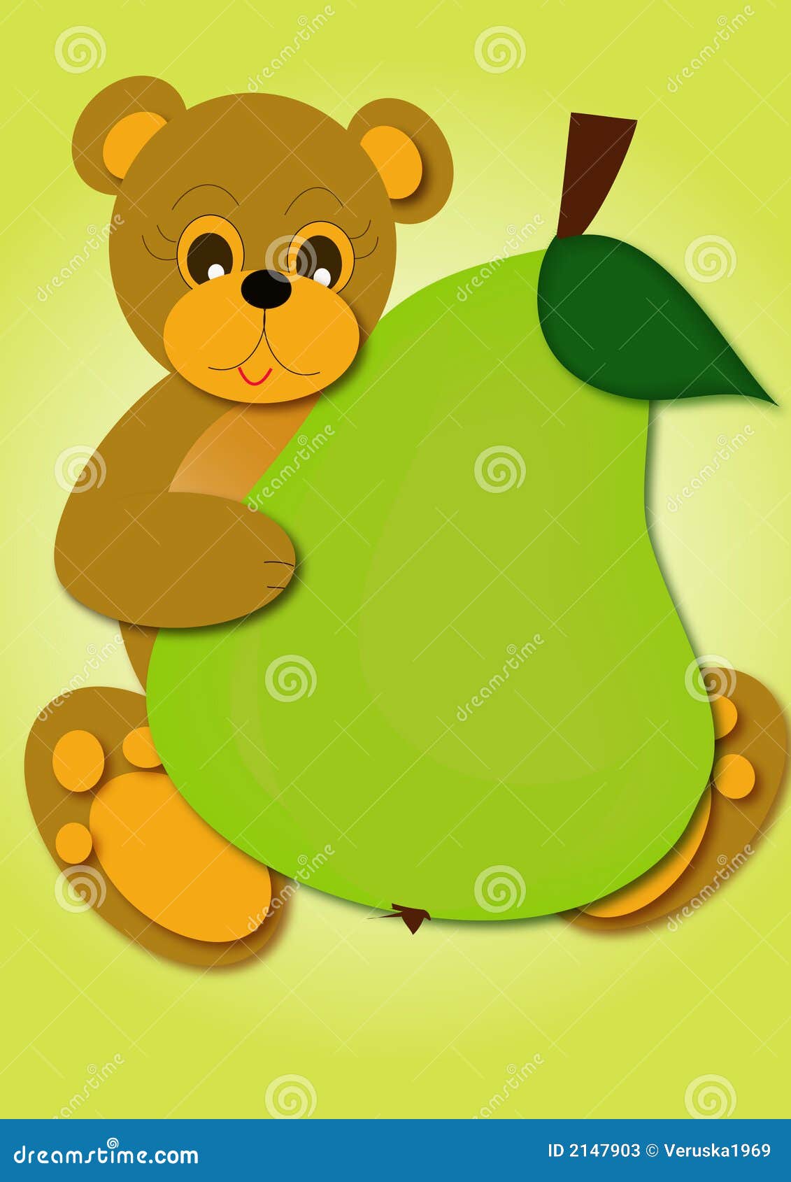 Bear and pear stock illustration. Illustration of grapes - 2147903