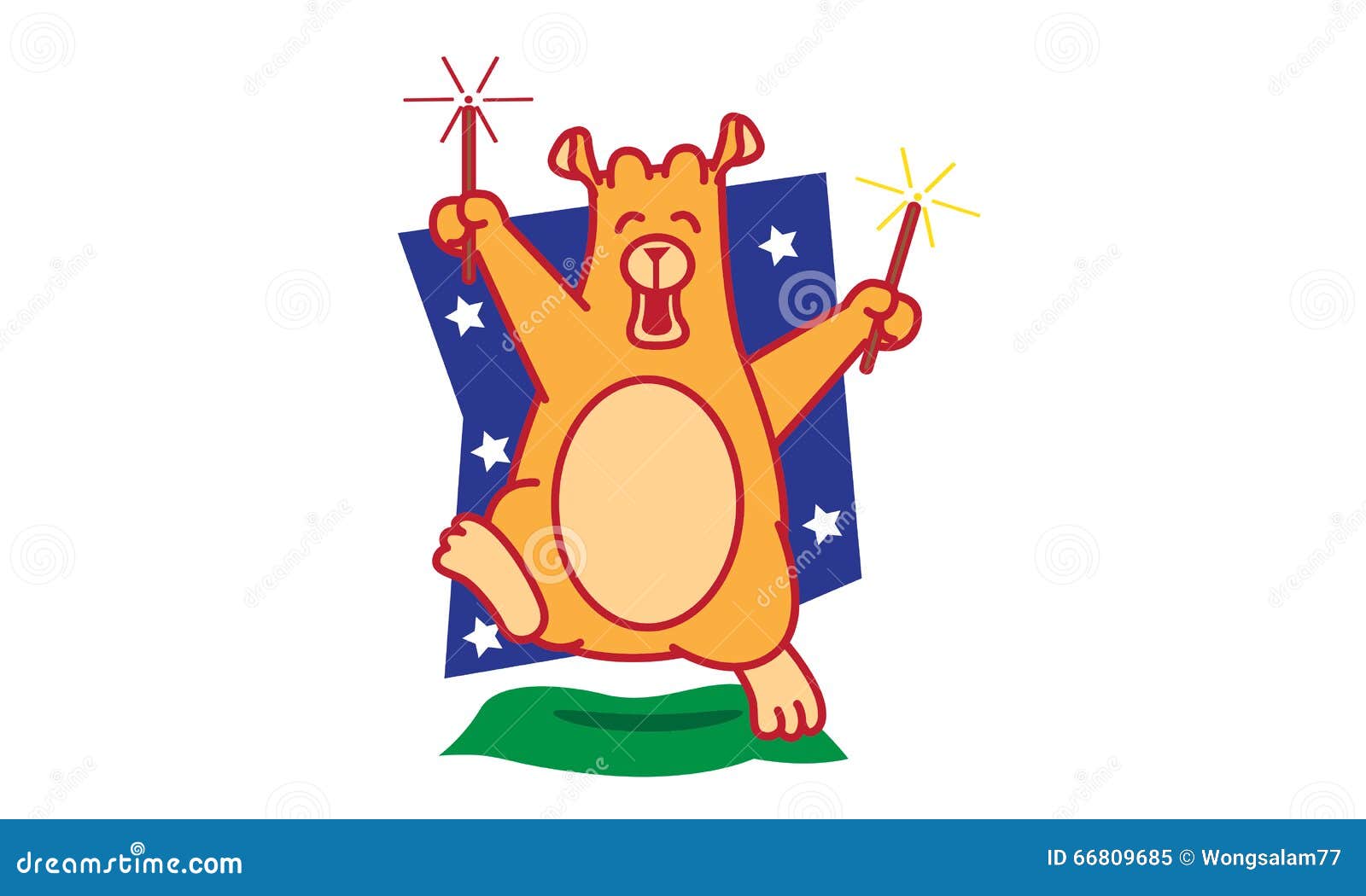 Bear Playing Firework stock vector. Illustration of humor - 66809685