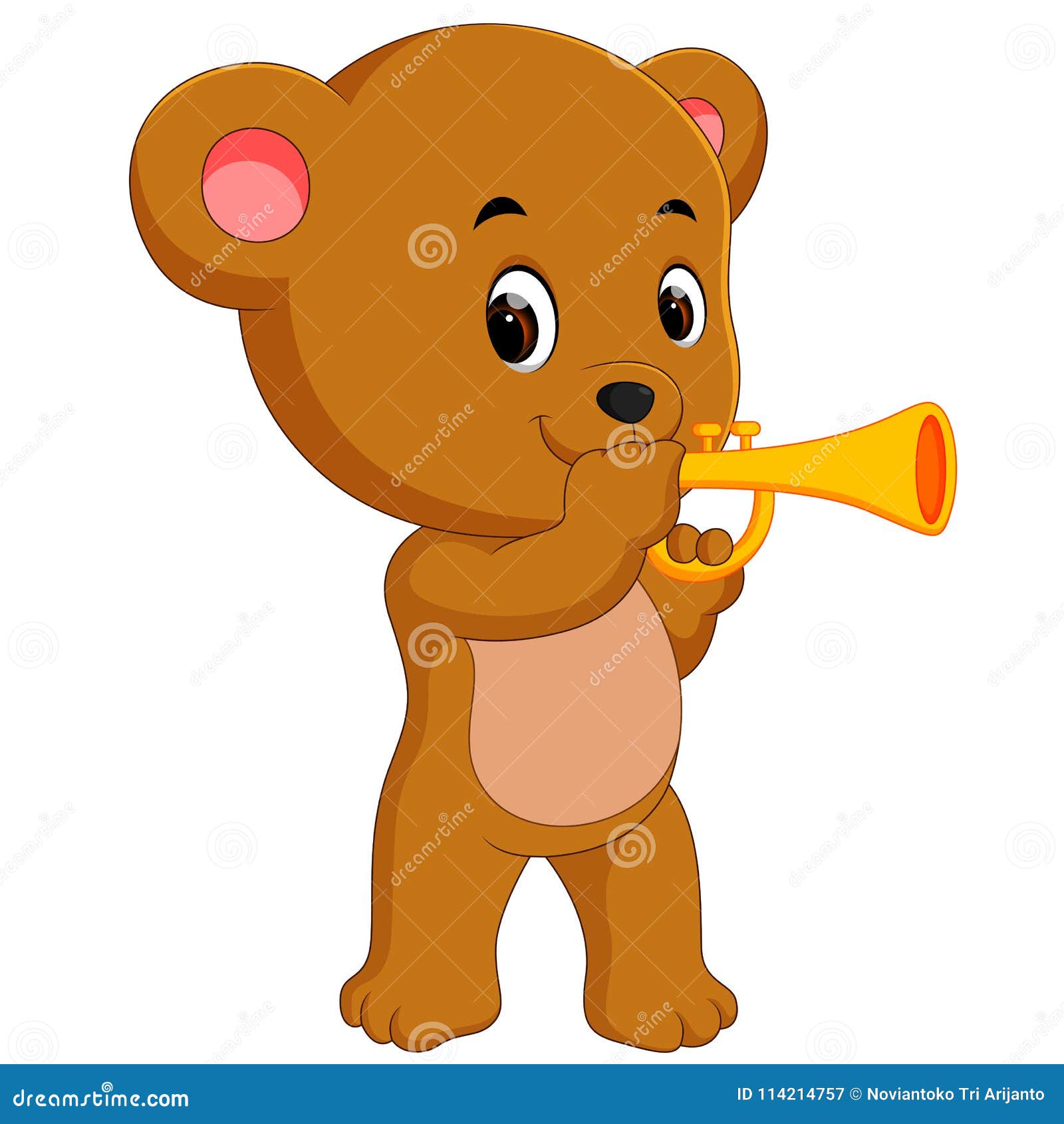 Bear playing saxophone stock vector. Illustration of cartoon - 114214757