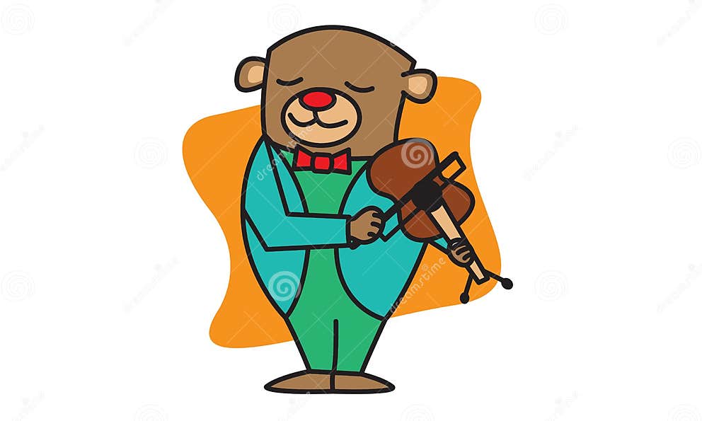 Bear playing violin stock vector. Illustration of graceful - 66809140