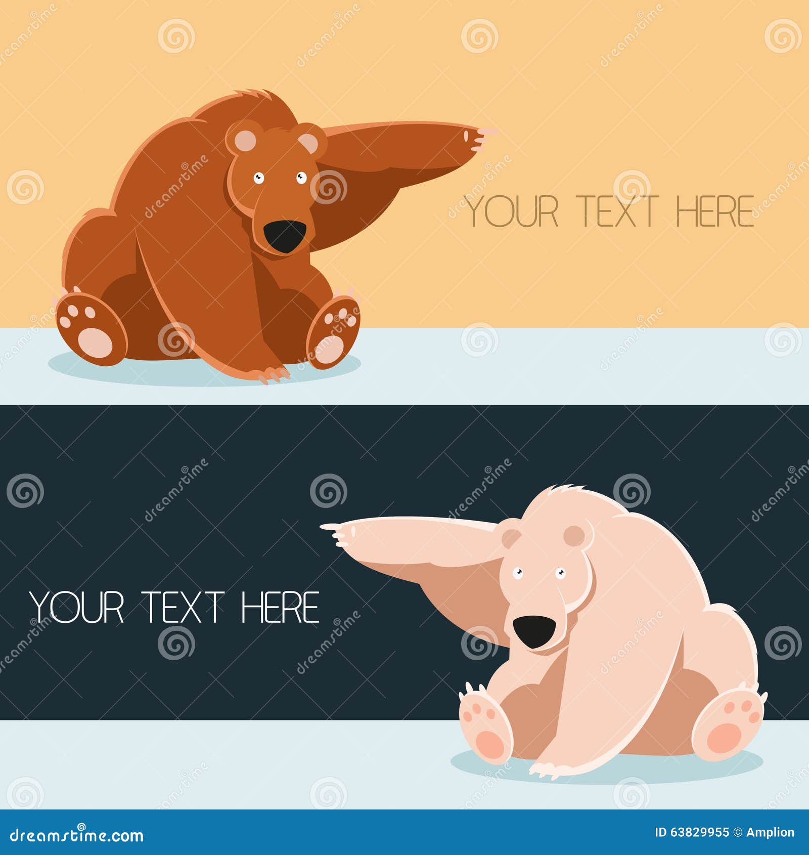 Bear point banners stock vector. Illustration of design - 63829955