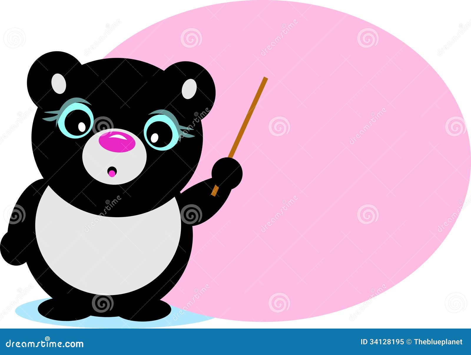 Bear with Pointer Stick stock vector. Illustration of bear - 34128195