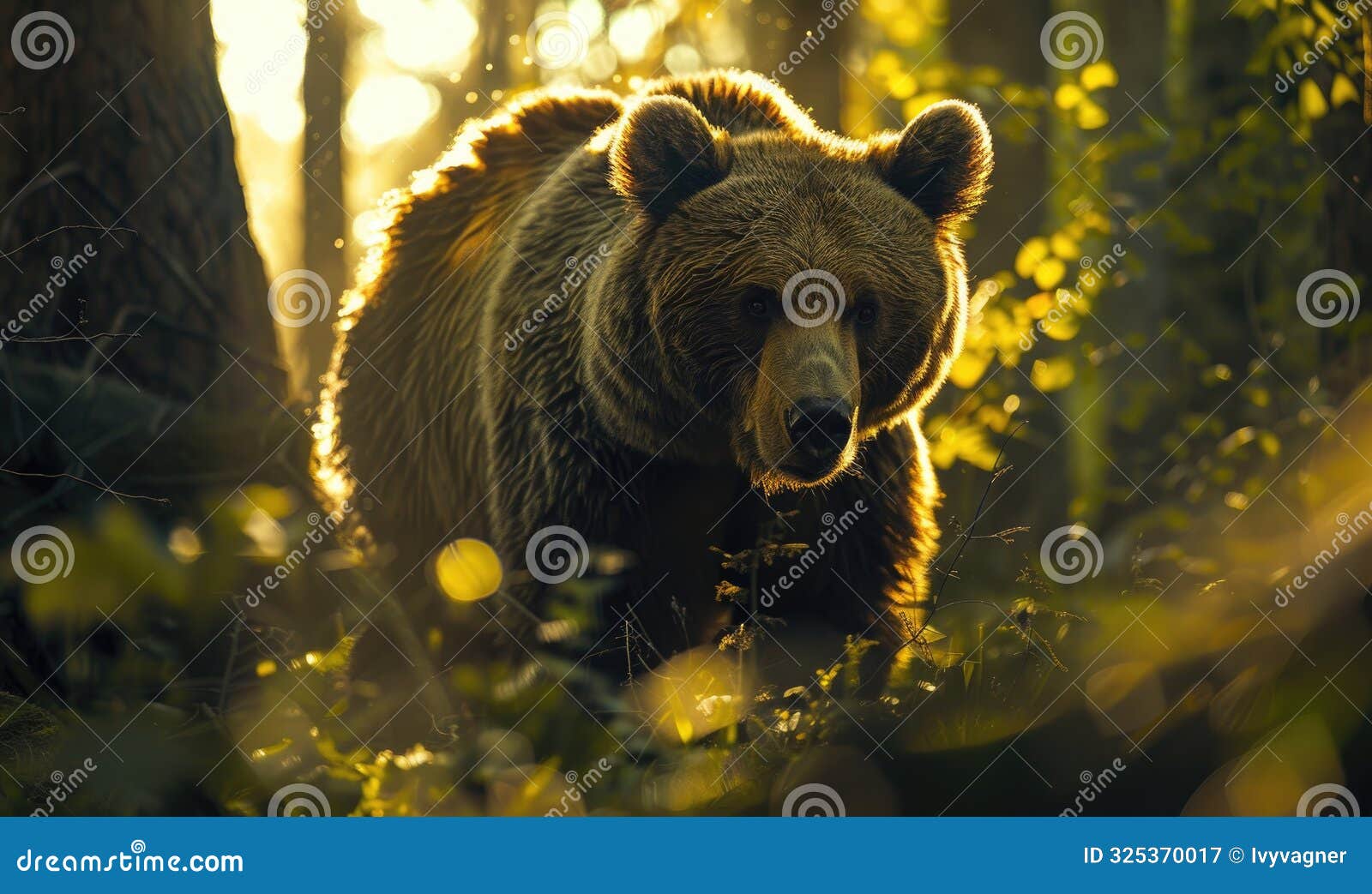 Bear Prowling through the Forest, Intense Focus Stock Image - Image of arctos, forest: 325370017