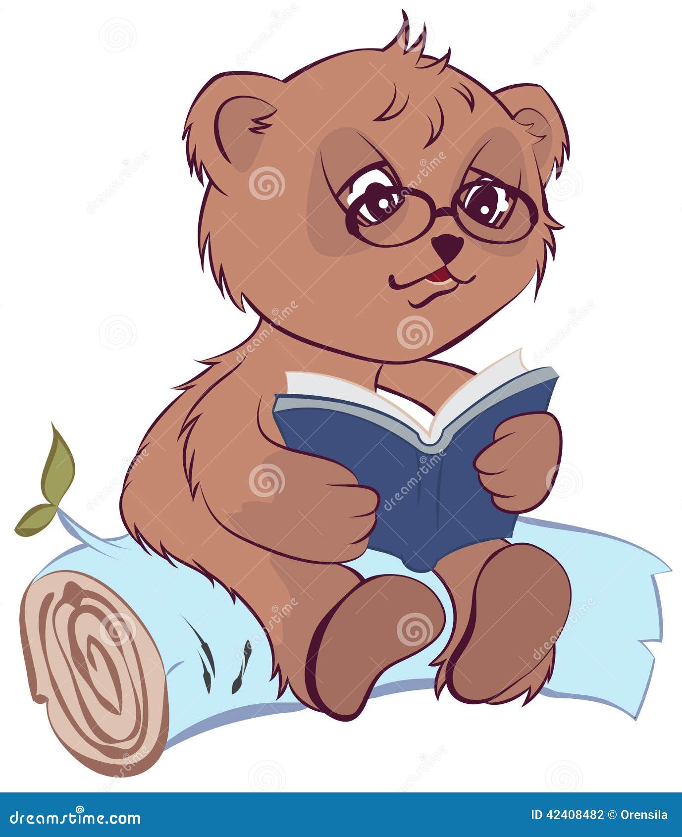 Bear reading book stock vector. Illustration of student - 42408482