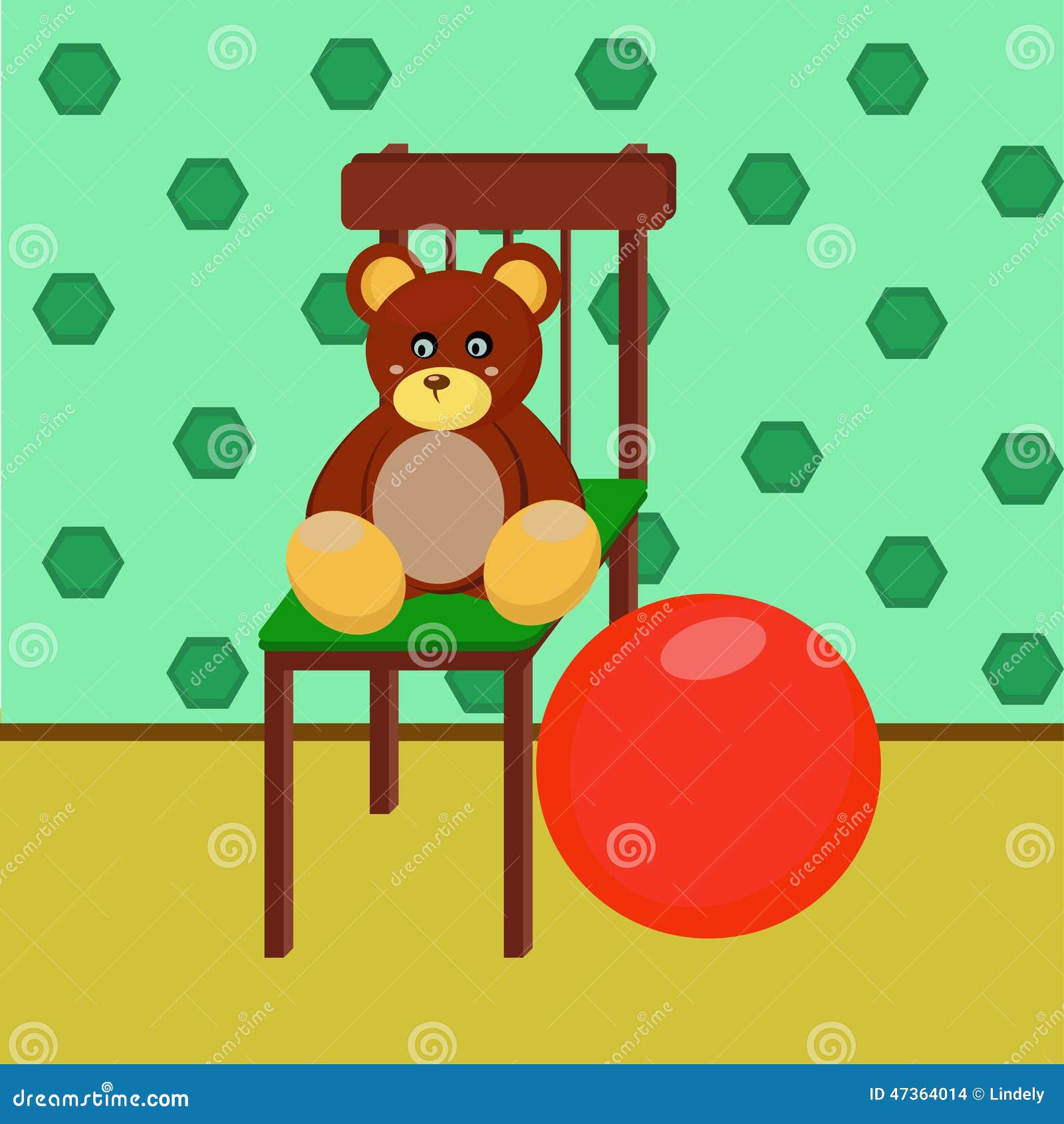 Bear and red ball stock vector. Illustration of shape - 47364014